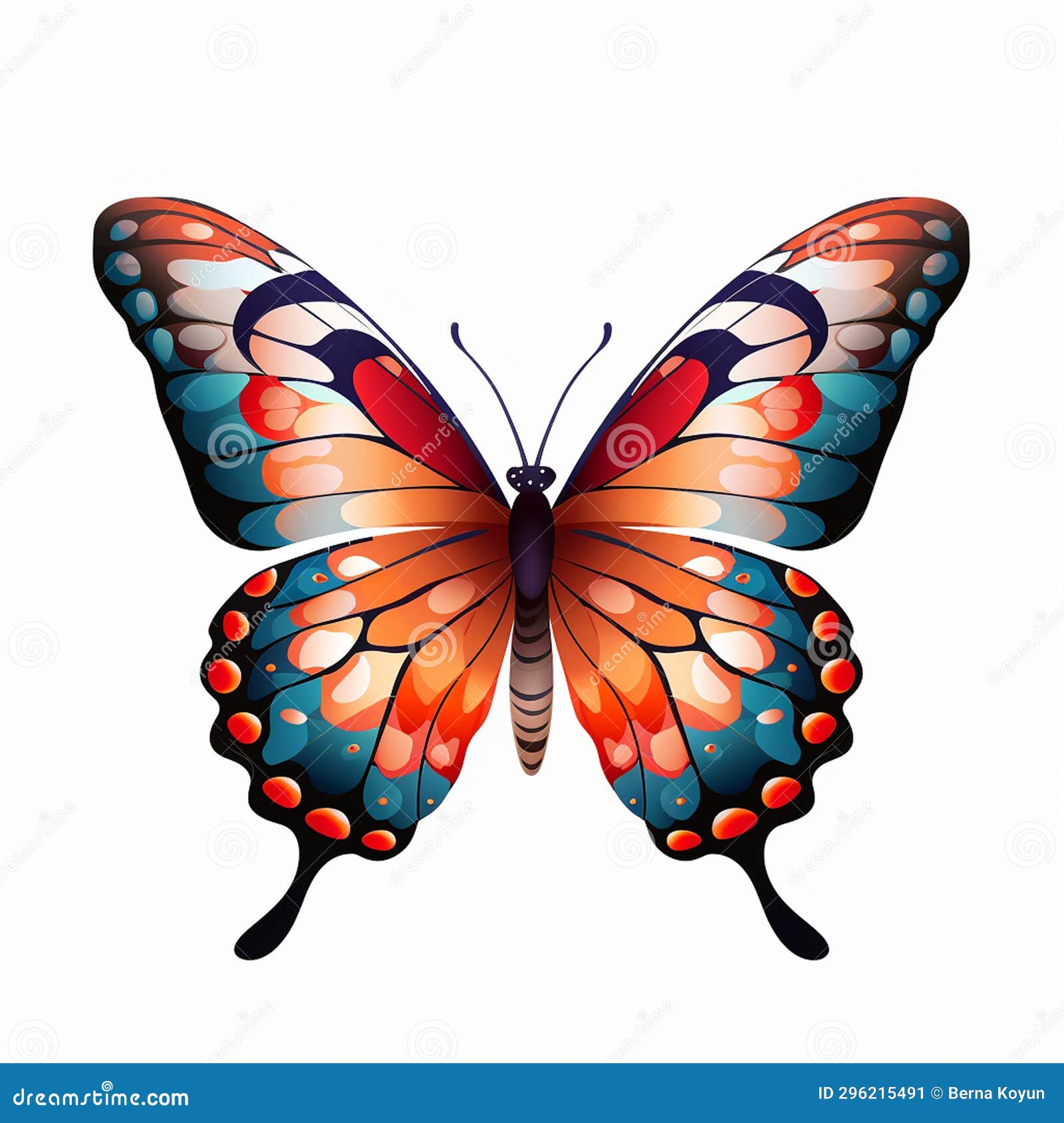 Flat Butterfly Flying Effortless Movement Stock Illustration ...