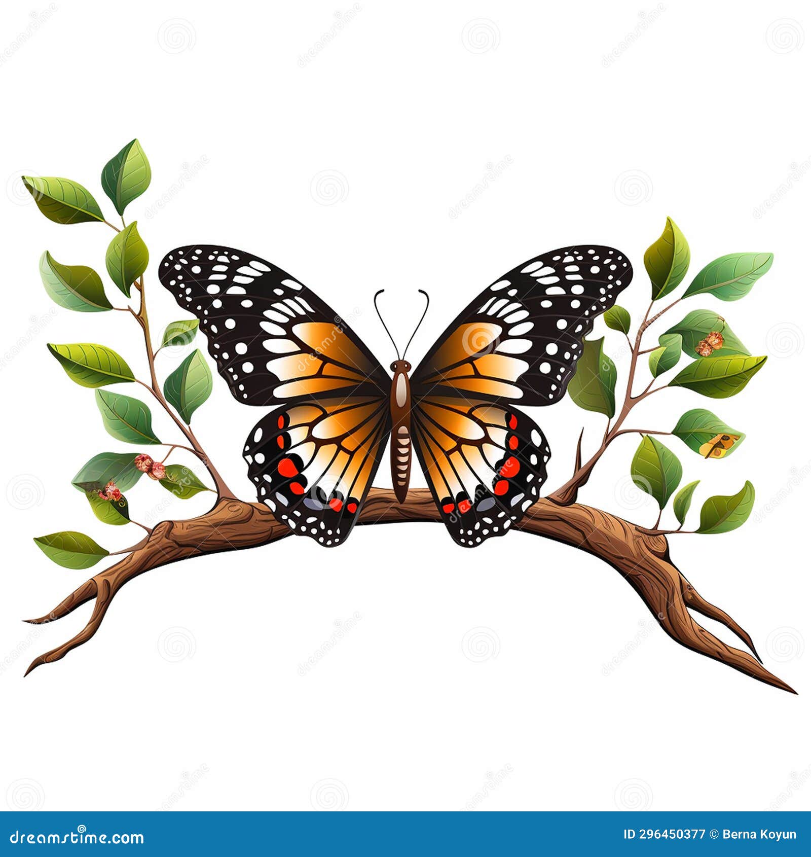 Flat Butterfly Flying Gentle Movement Stock Illustration - Illustration ...