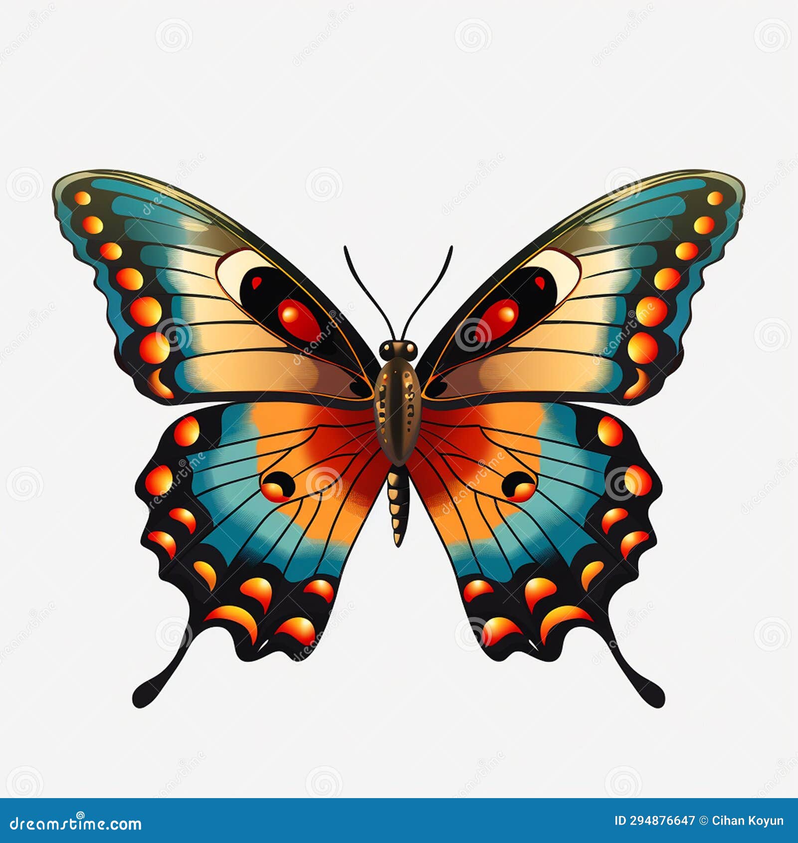 Flat Butterfly Flying Graceful Flutter Stock Illustration ...
