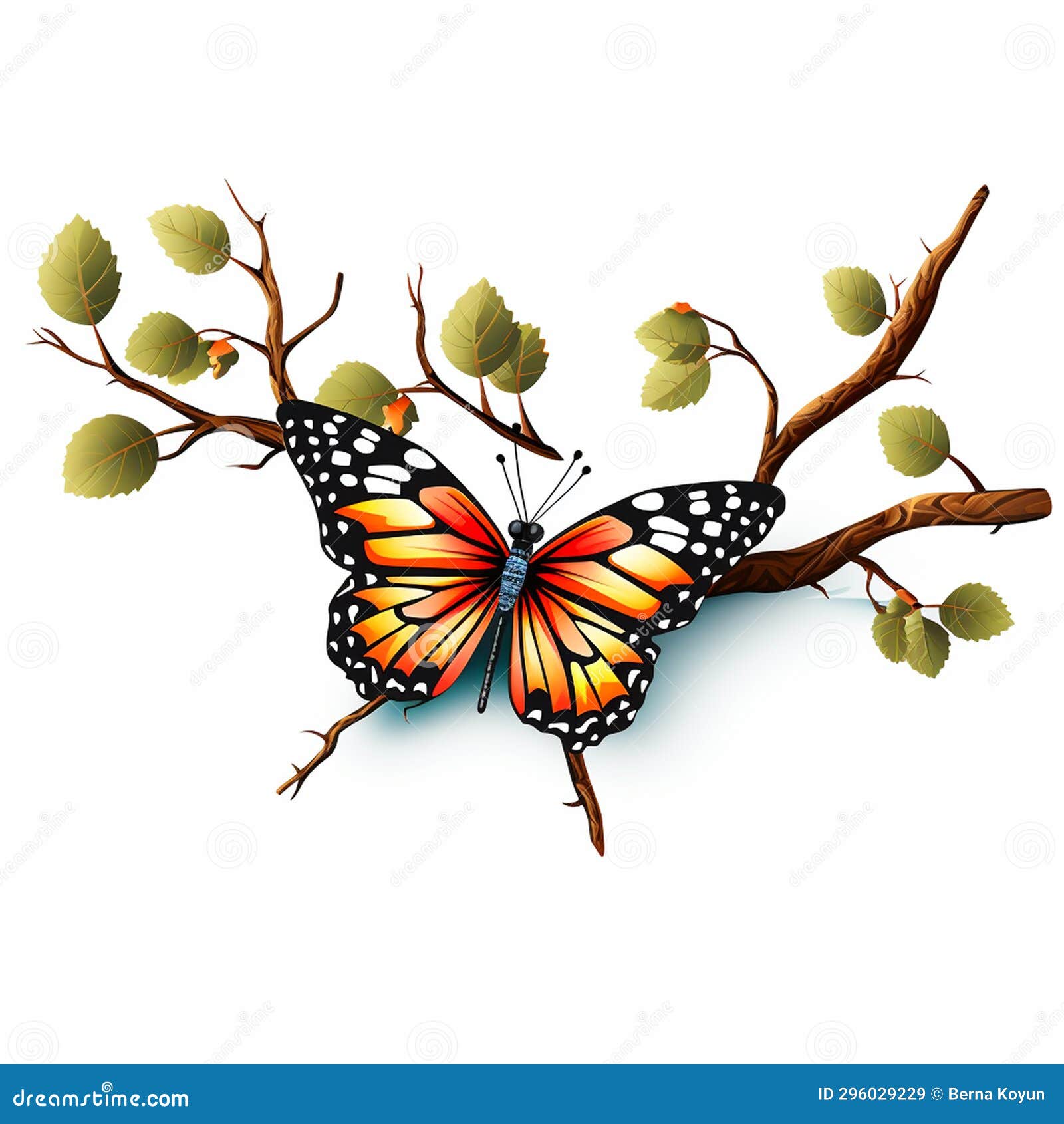 Flat Butterfly Scene Fluttering Delight Stock Illustration ...
