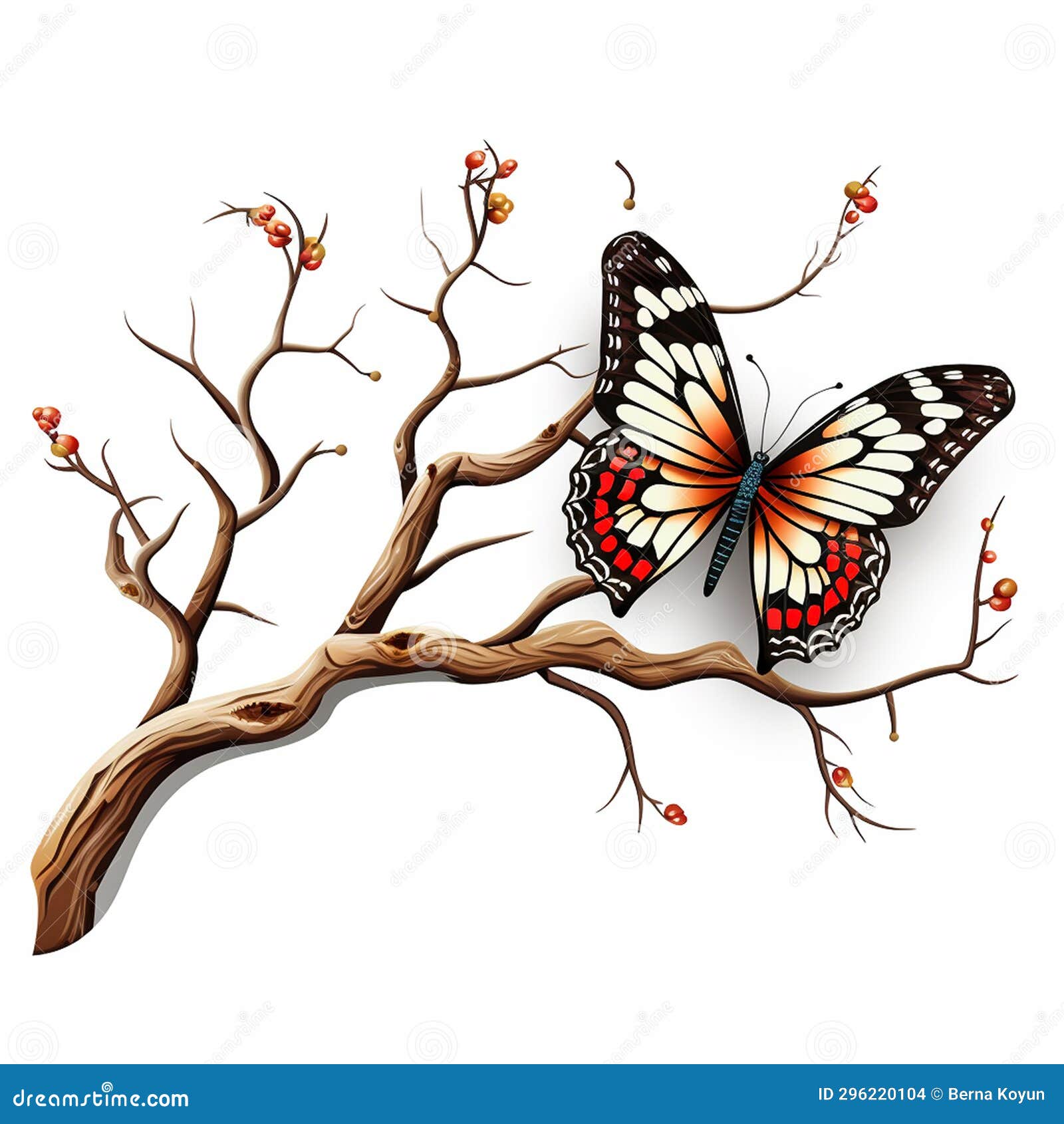 Flat Butterfly Scene Fluttering Delight Stock Illustration ...