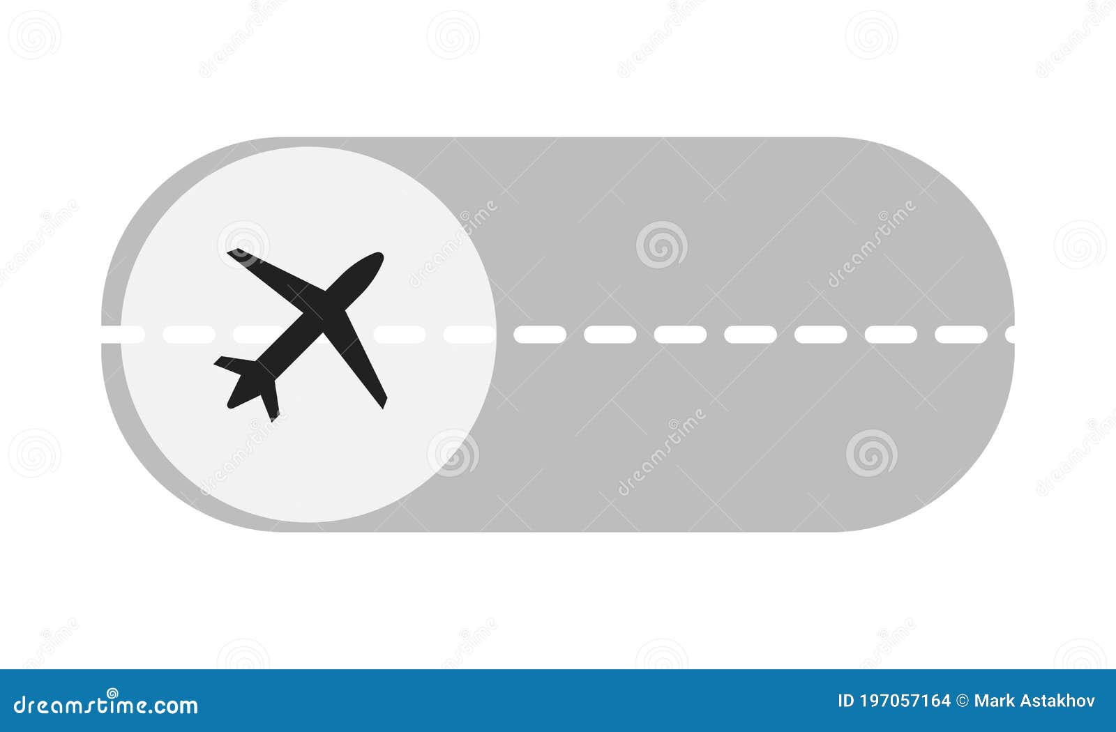Flat Button with Airplane Switch Vector Icon, Simple Sign Stock Vector ...