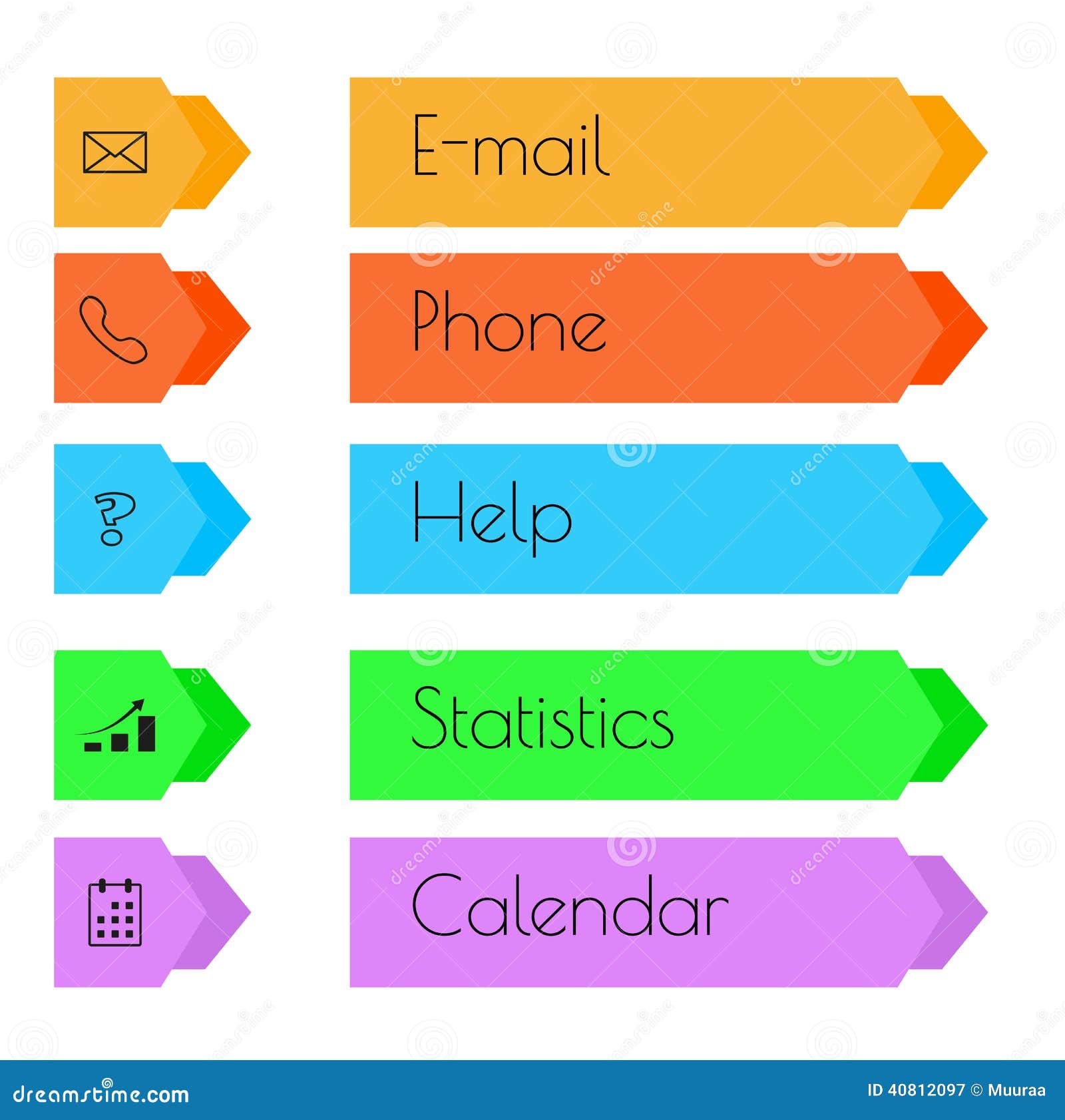 Flat button stock vector. Illustration of media, icons - 40812097