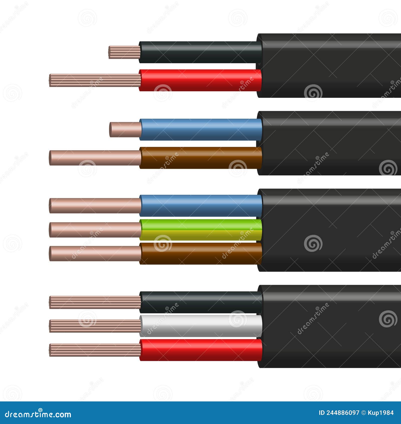 Cable With Conductors Doodle Icon Hand Drawn Illustration Cartoon ...