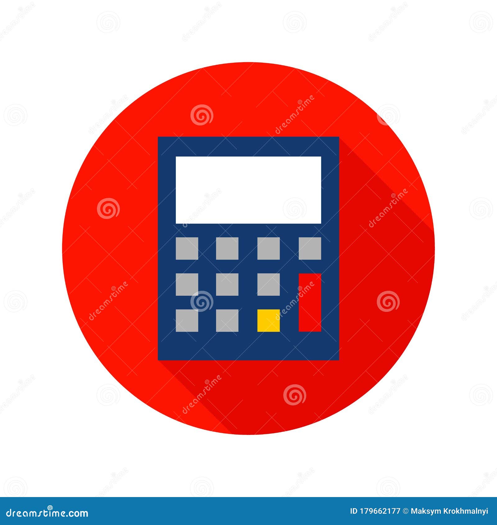 Flat Calculator Circle Icon Stock Vector - Illustration of financial ...
