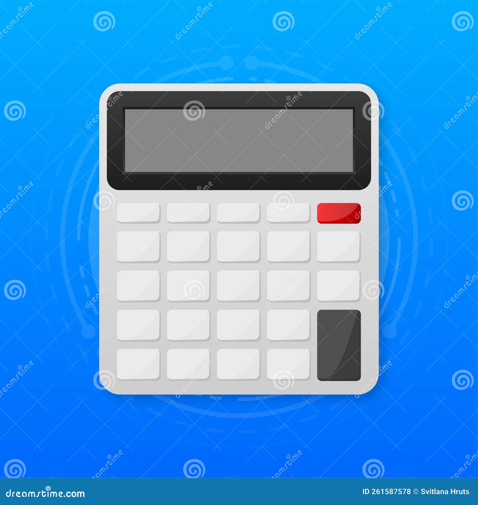 Flat Calculator. Office Calculator with Top View 3D Realistic Look for ...