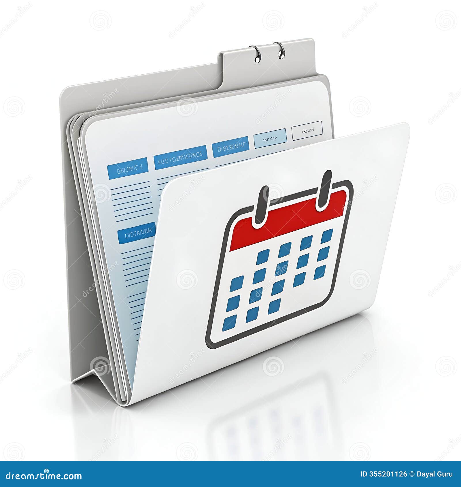 Calendar Folder Icon Illustration Isolated on White Background Stock ...