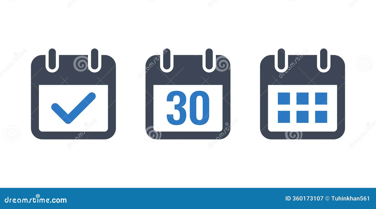 Flat Calendar Icon Set. Vector Illustration. Stock Illustration ...