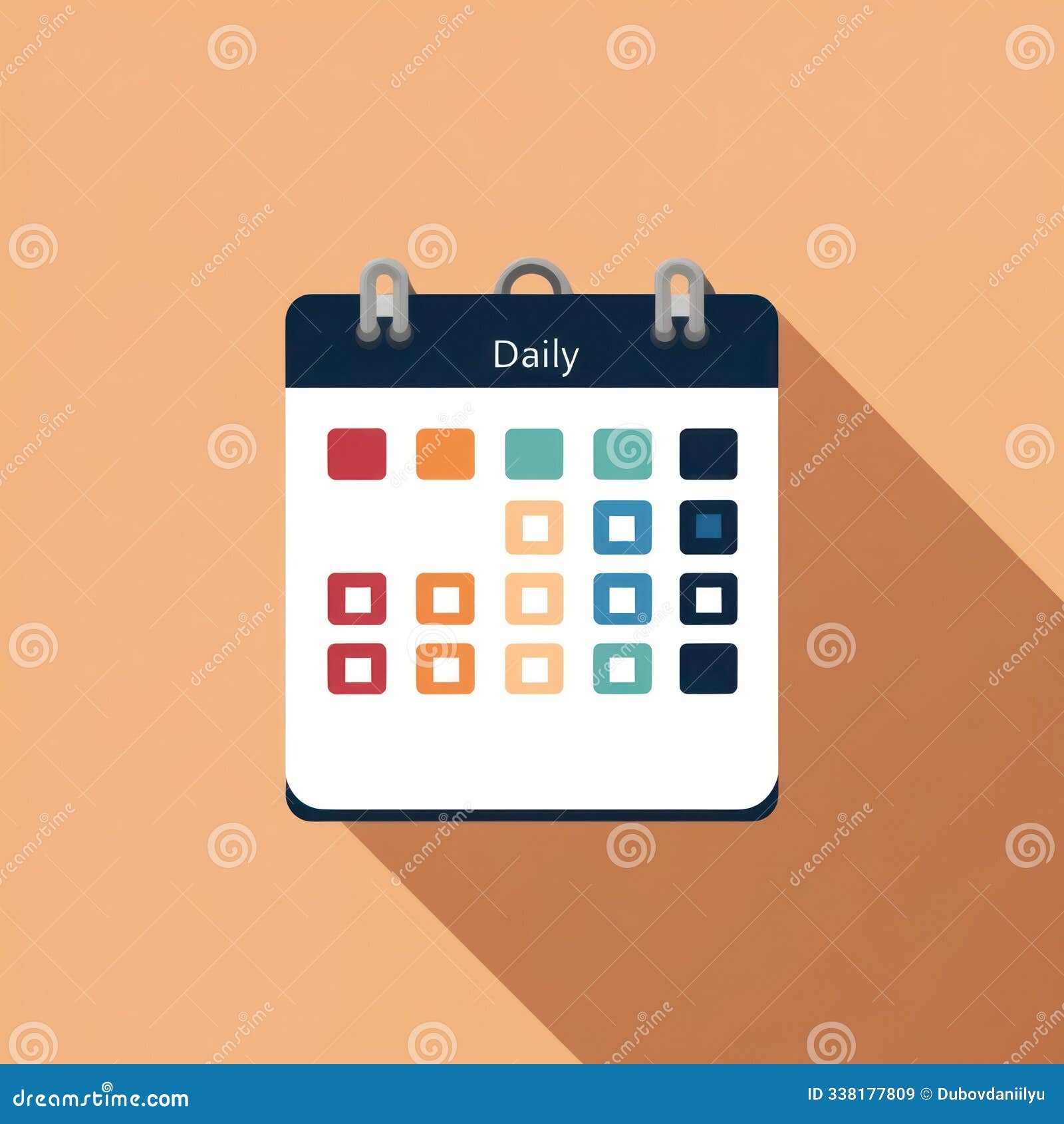 Flat Calendar Illustration with Colorful Numbers and Design Elements ...