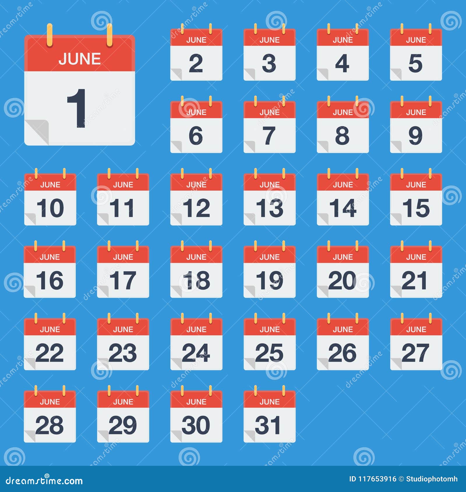 Calendar June 2025 Icon In Flat Style. Planner Vector Illustration On ...