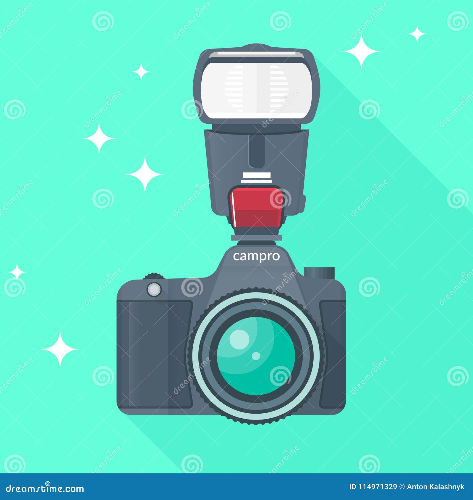 Flat Camera stock vector. Illustration of technology - 114971329