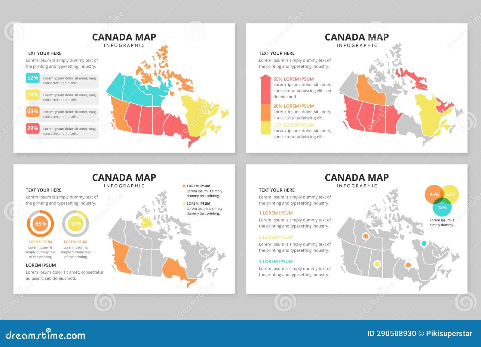 Flat Canada Map Infographic Design Vector Illustration Stock Vector ...