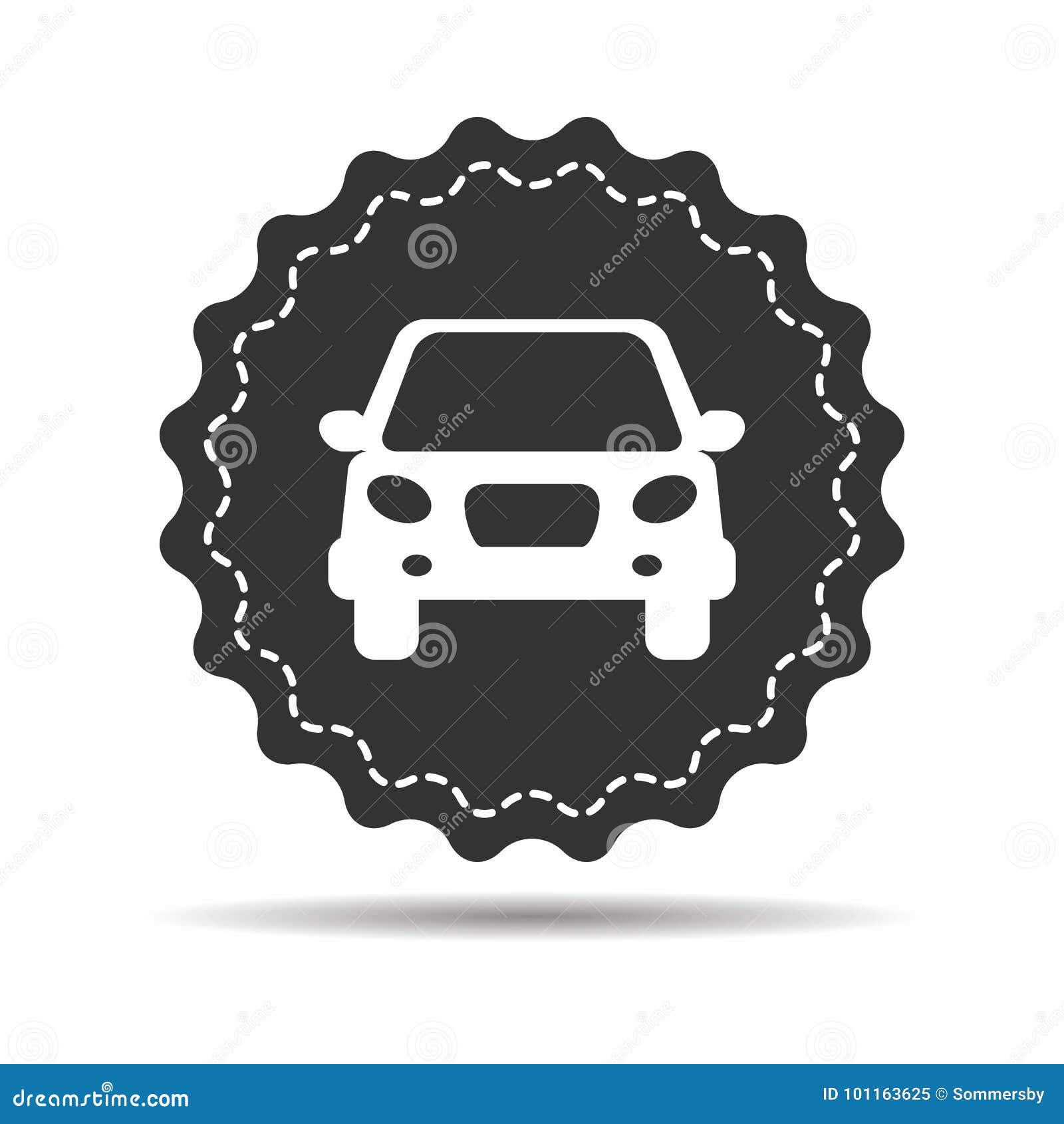 Flat car button icon stock vector. Illustration of medal - 101163625