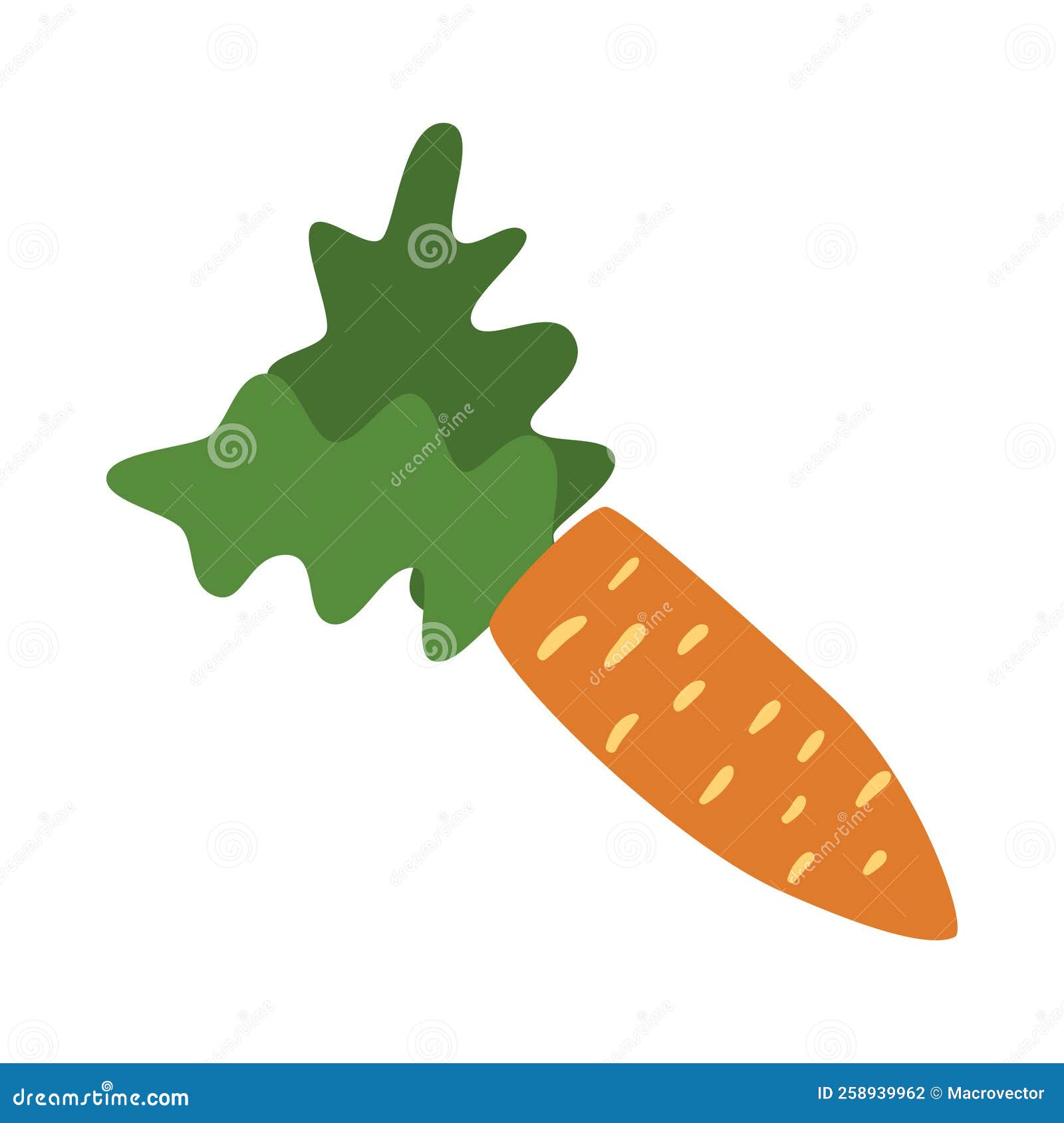 Flat Carrot Illustration stock vector. Illustration of plant - 258939962