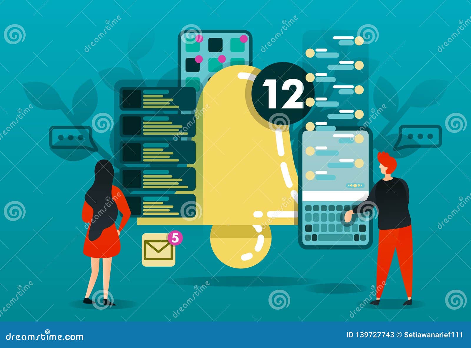 Flat Cartoon Character. Vector Illustration for Technology, Warnings ...