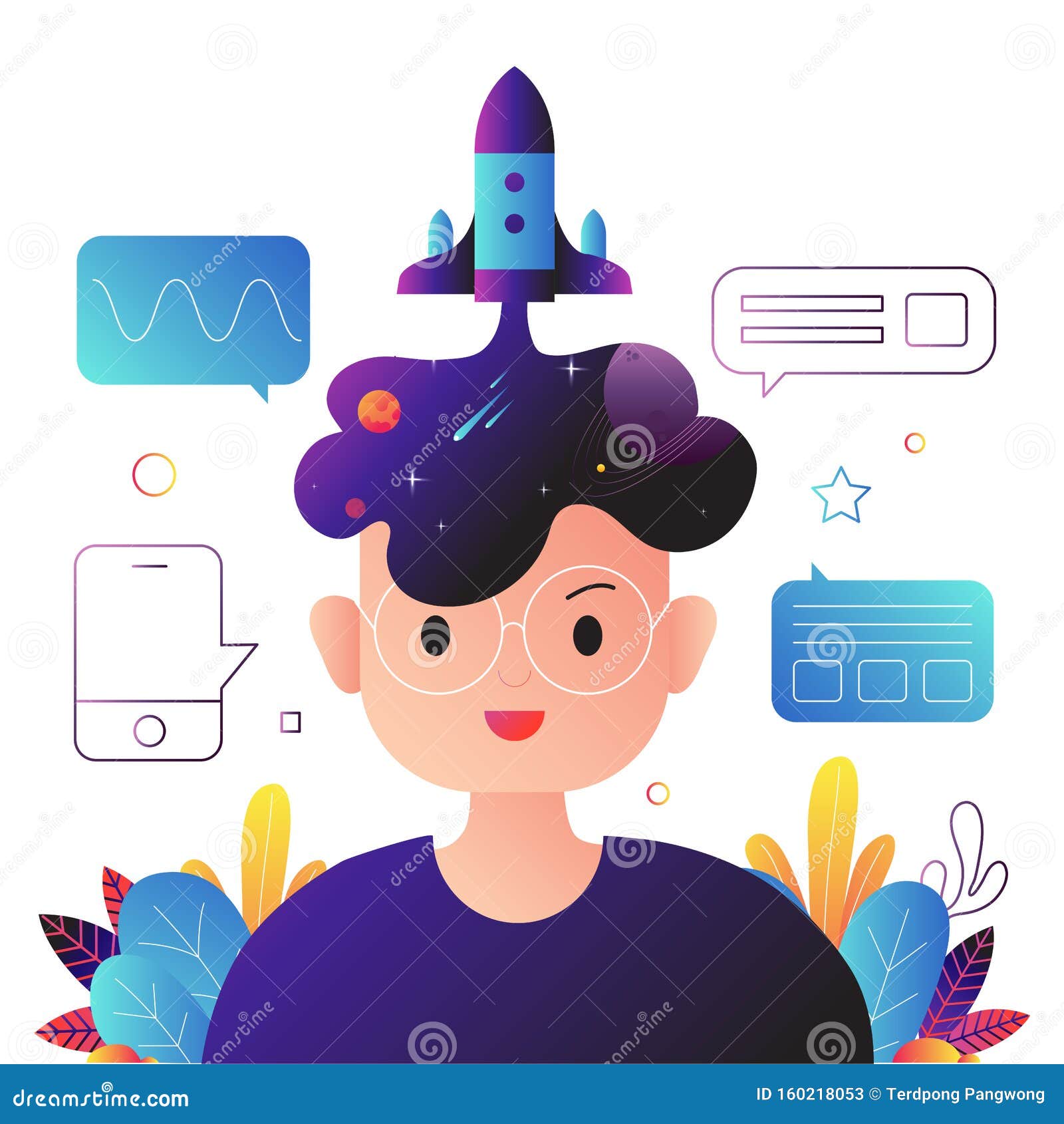 Flat Cartoon Characters Isolated on White Background. Men Imagine Stock ...