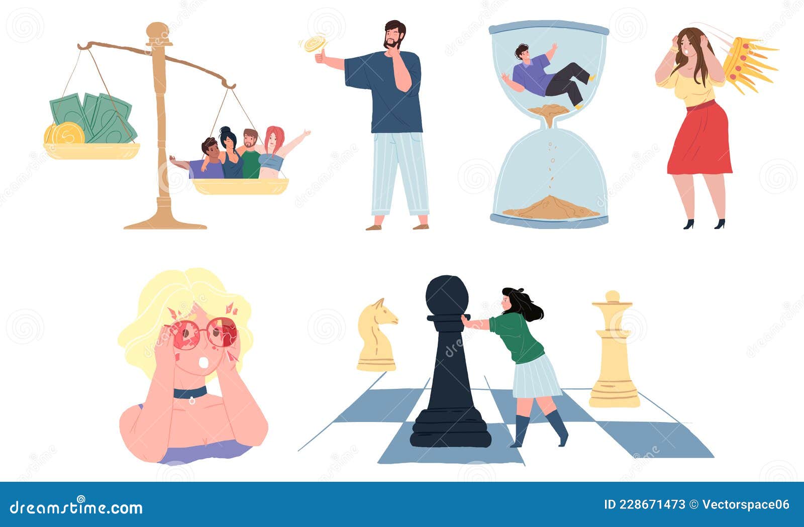 24 Values Depicted By 24 Spokes Of Ashoka Chakra Cartoon Vector ...