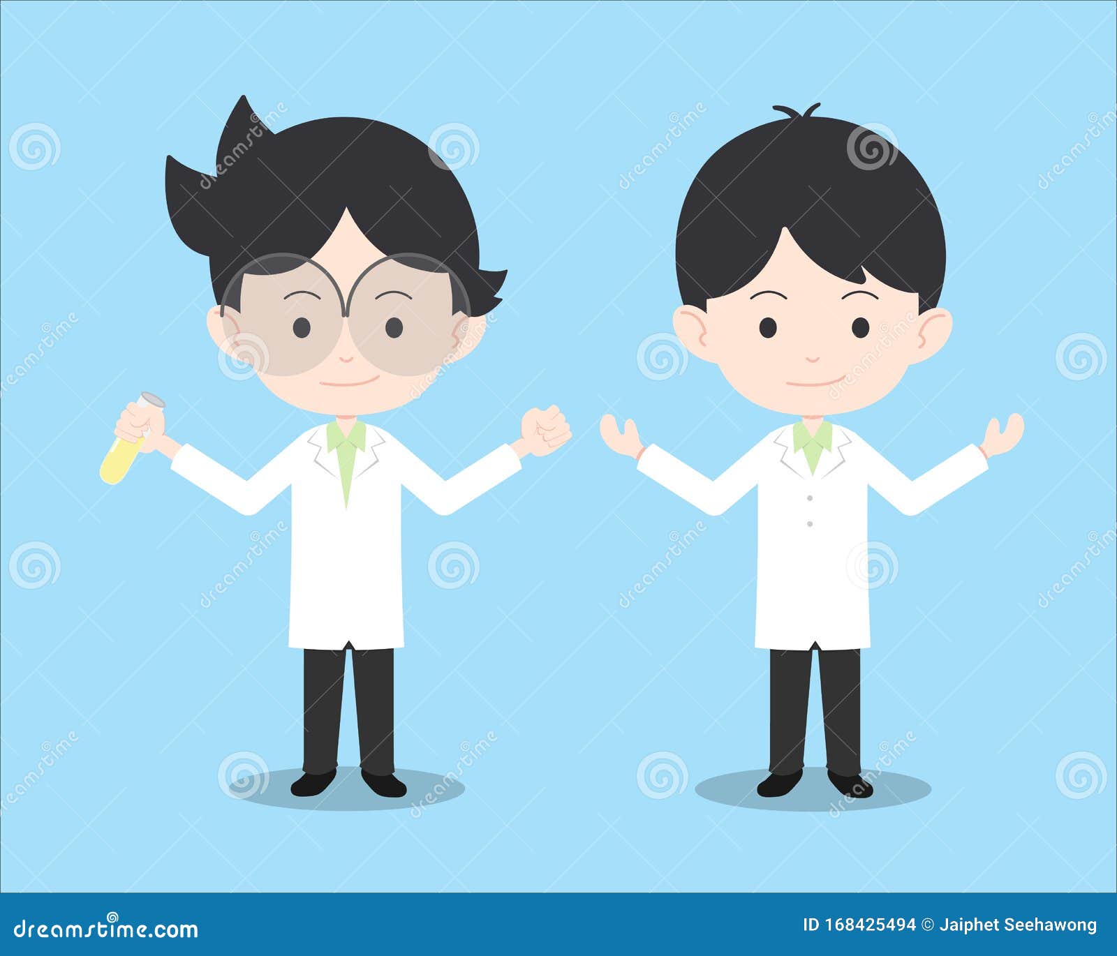 2 Flat Cartoon Doctor Character Design Stock Vector - Illustration of ...