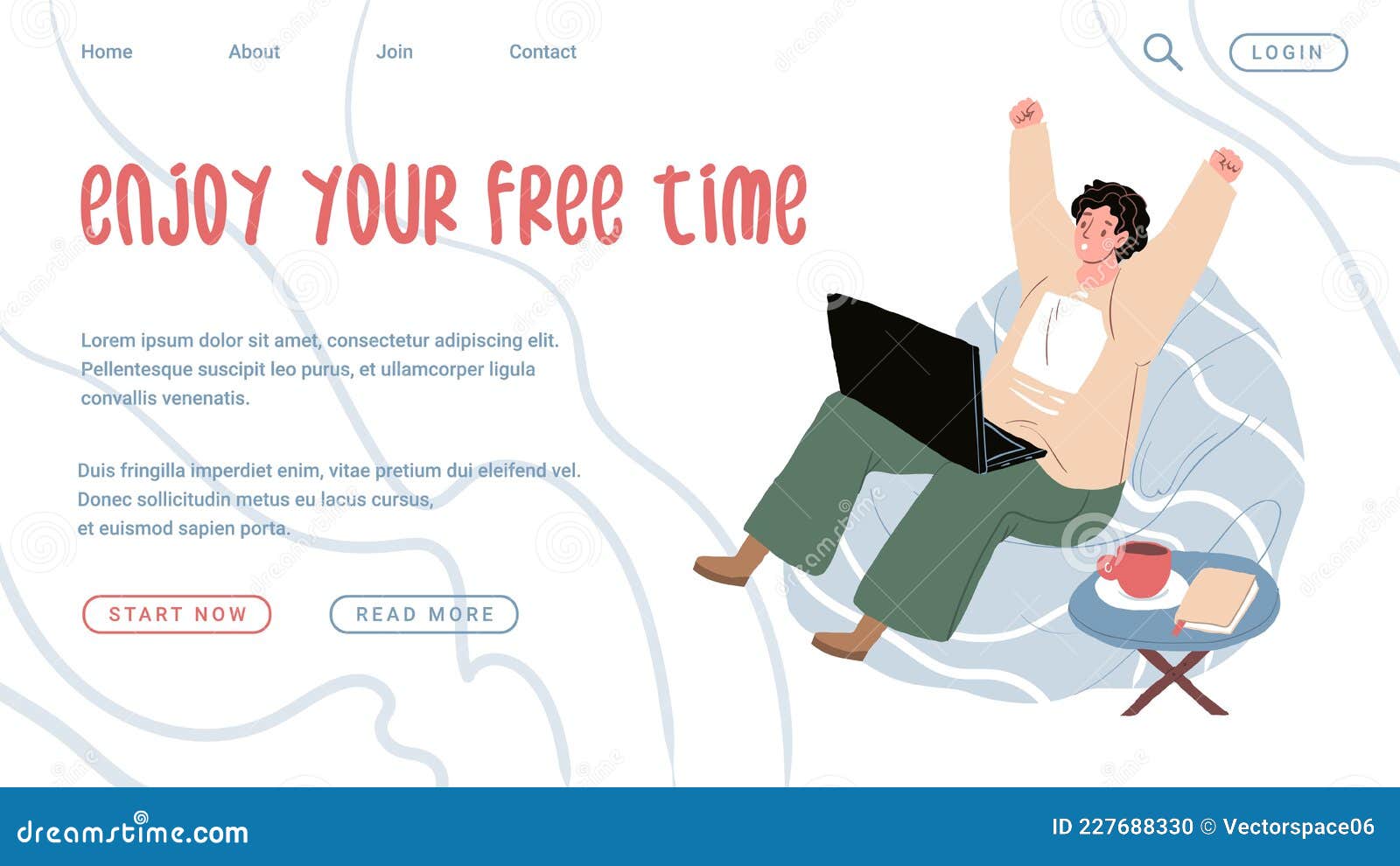 Flat Cartoon Employee Characters Procrastination at Work Vector ...