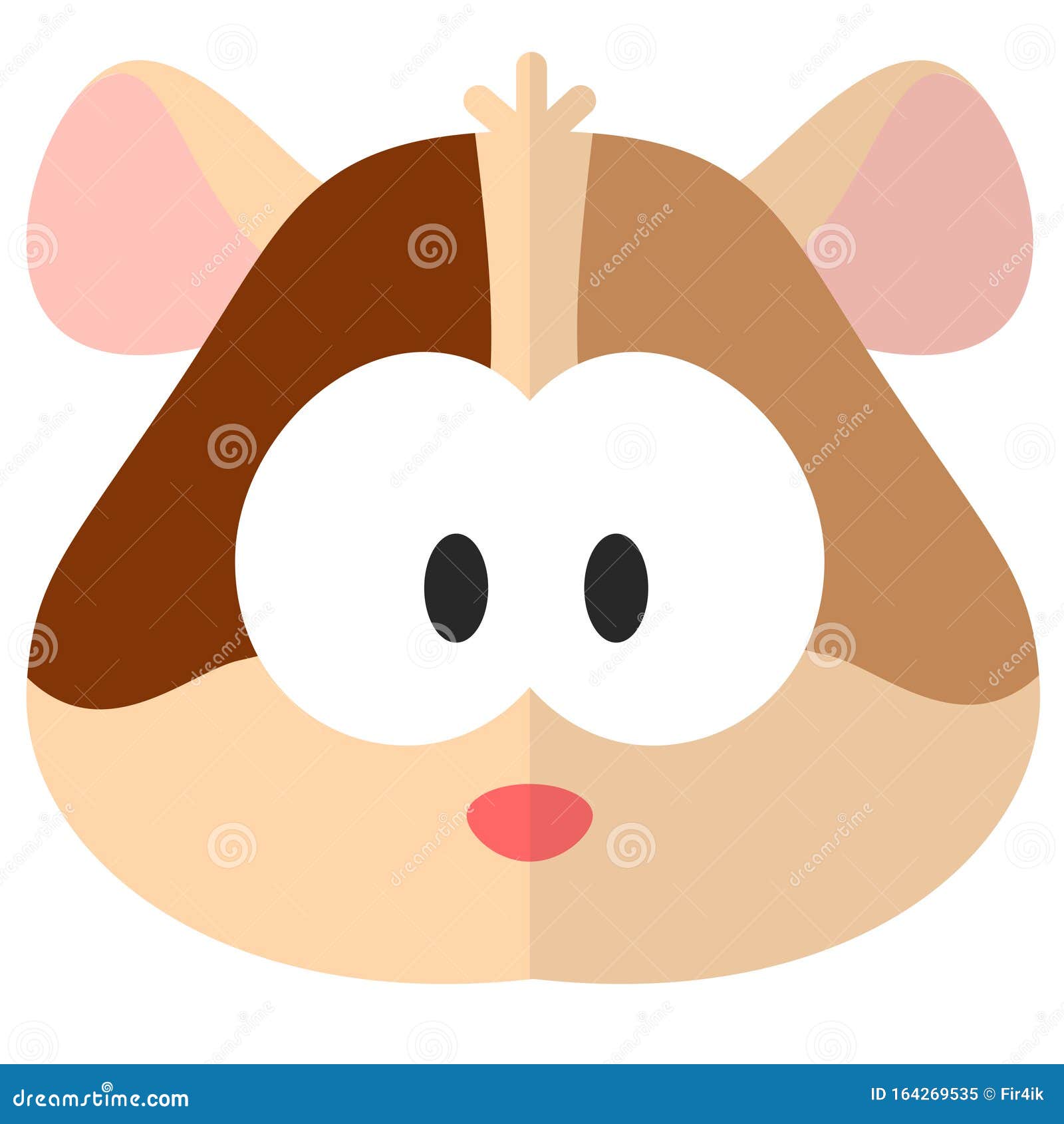 Flat cartoon hamster icon stock vector. Illustration of fauna - 164269535