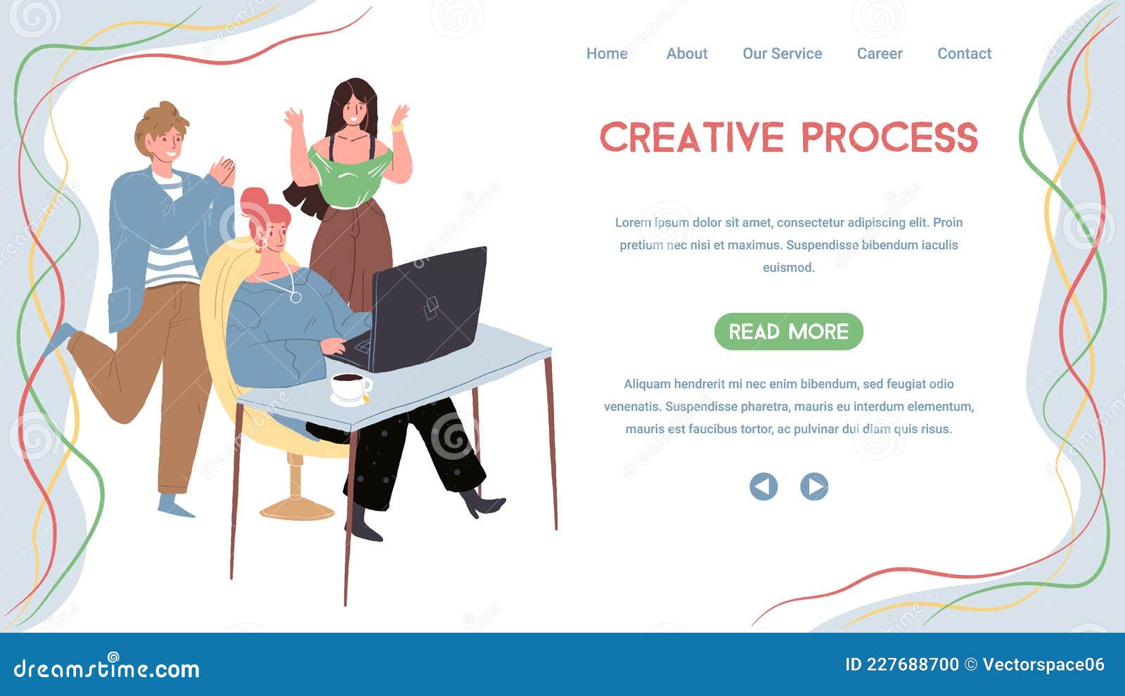 Flat Cartoon Office Team Characters,successful Employees,vector ...