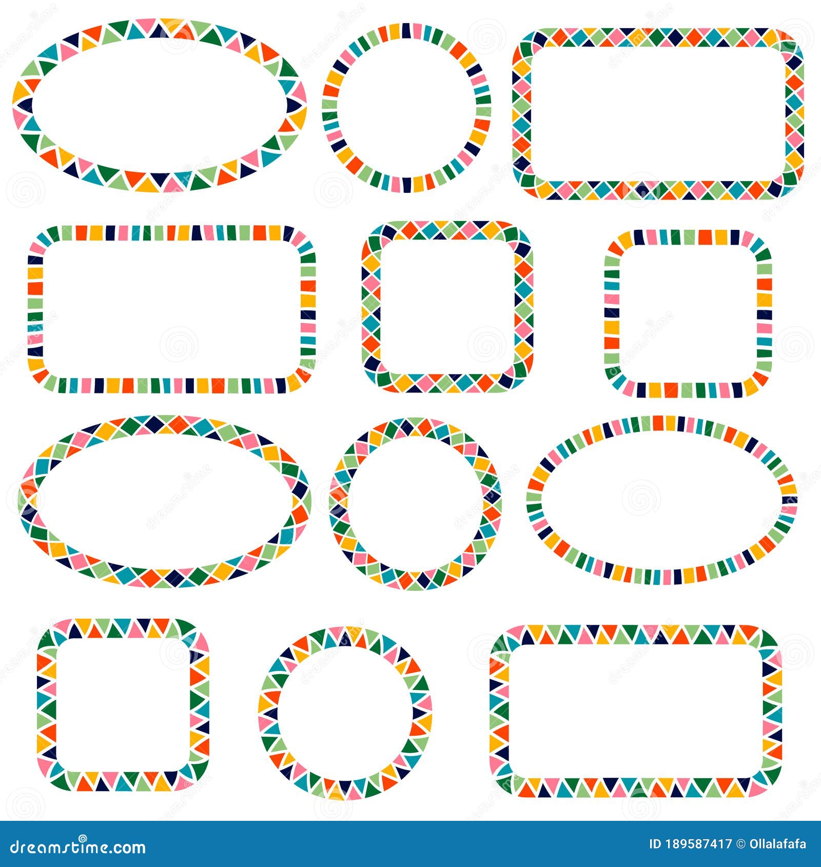 Flat Cartoon Vector Frames Set Isolated On White. | CartoonDealer.com ...