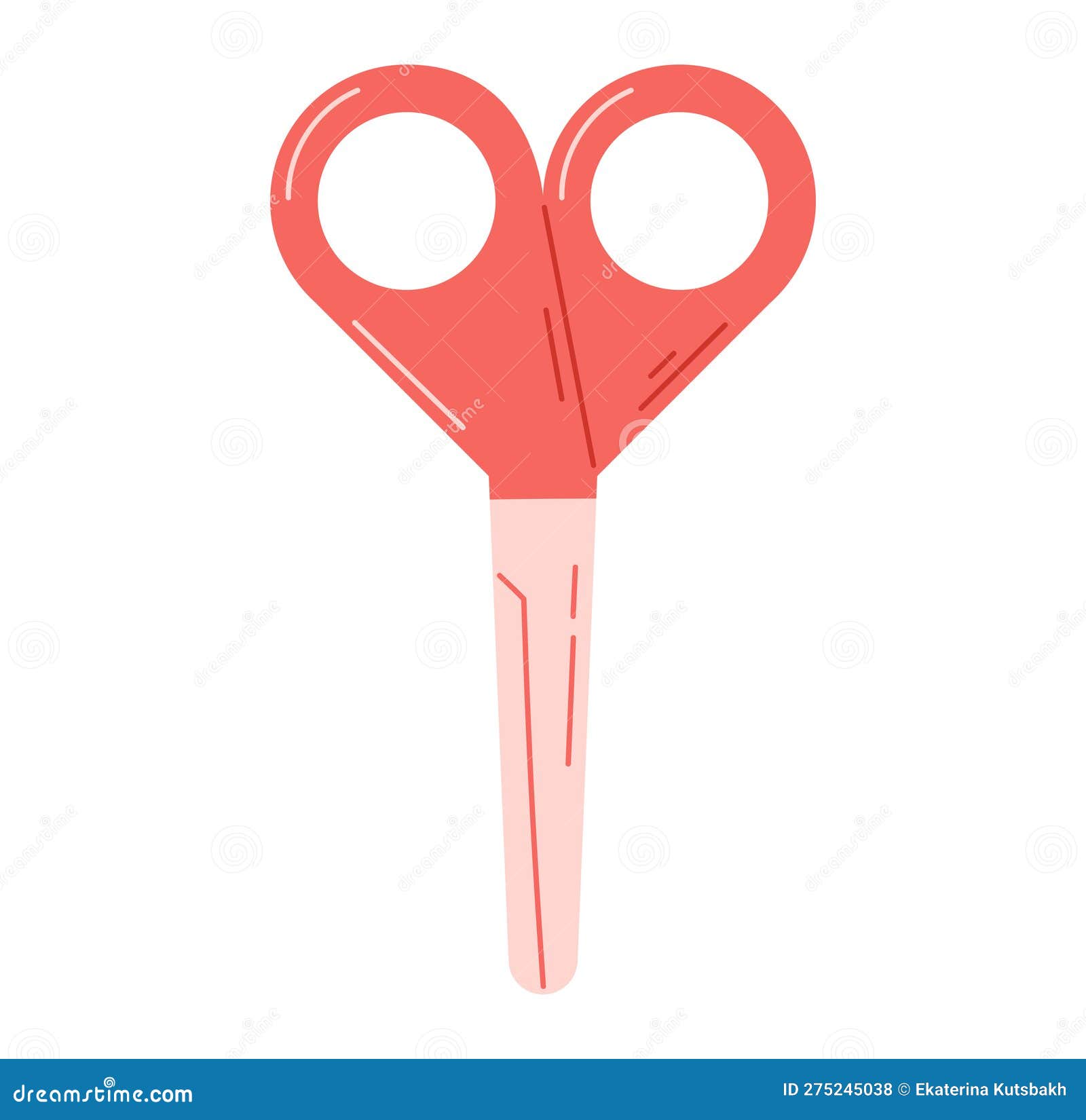Flat Vector Isolated Closed Red Cartoon Scissors Stock Vector ...