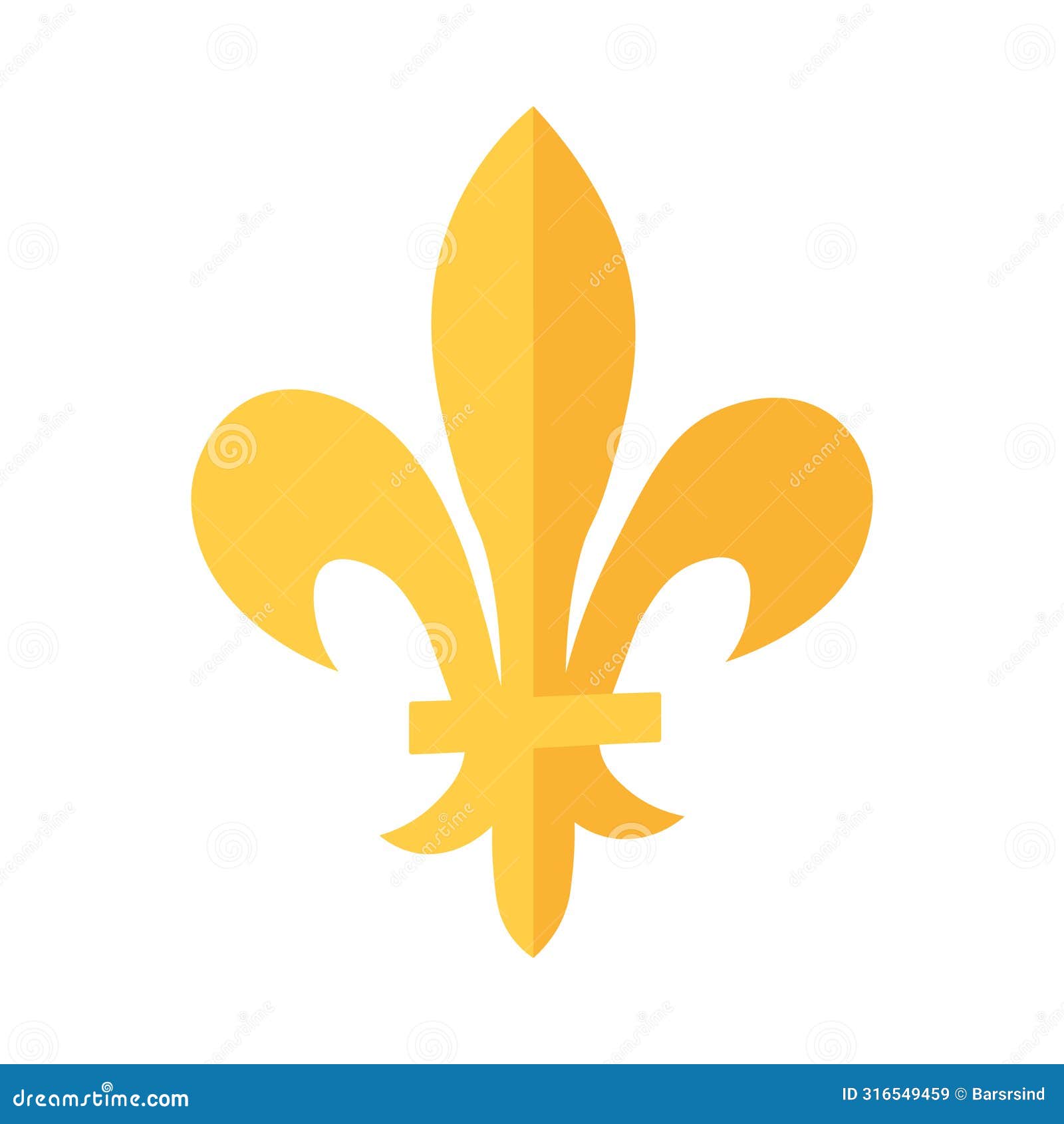 Flat Cartoon Yellow Gold Fleur-de-lis Icon Illustration Stock ...