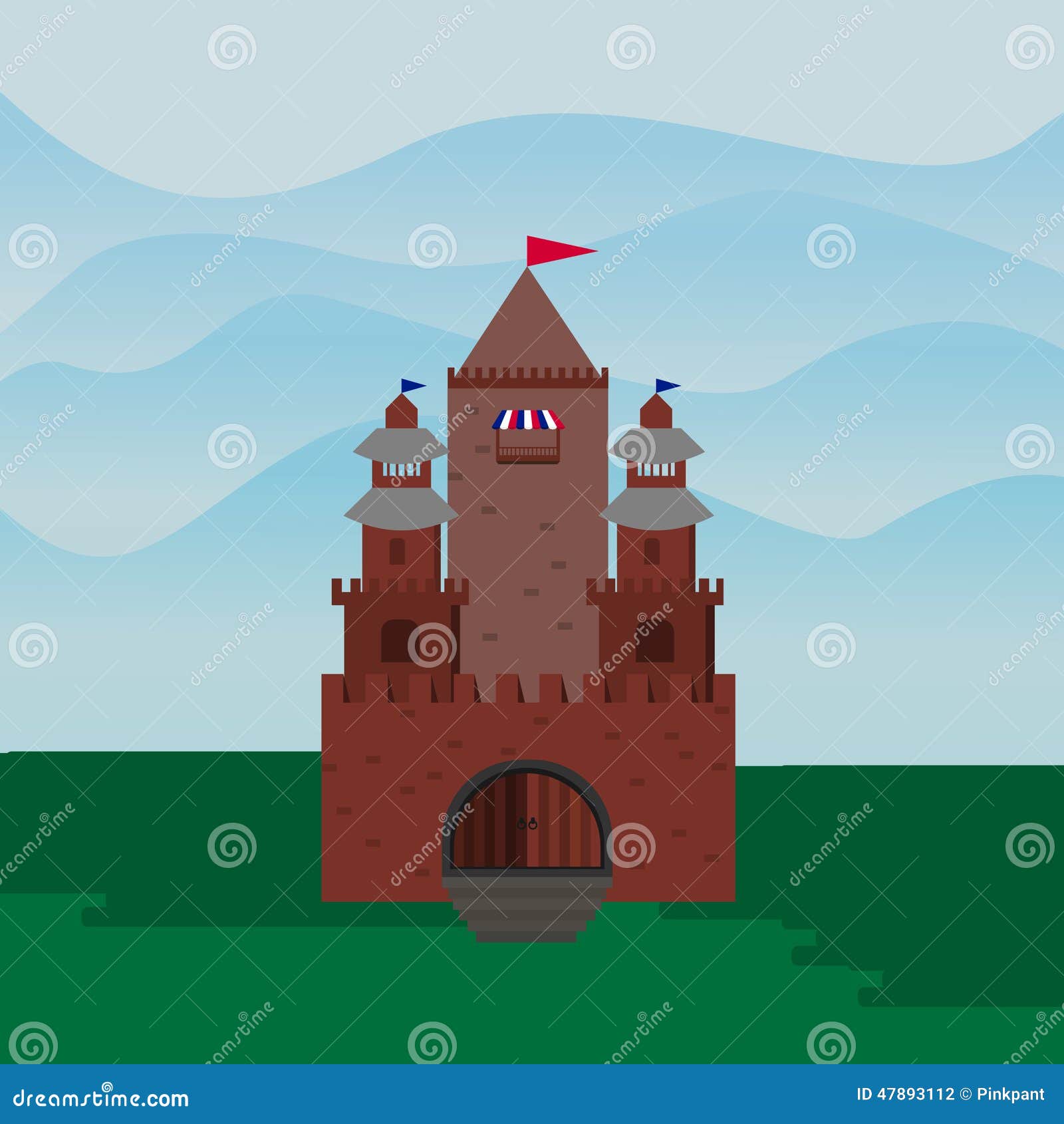 Flat Castle, a Fortress Against the Backdrop of the Hills Stock ...