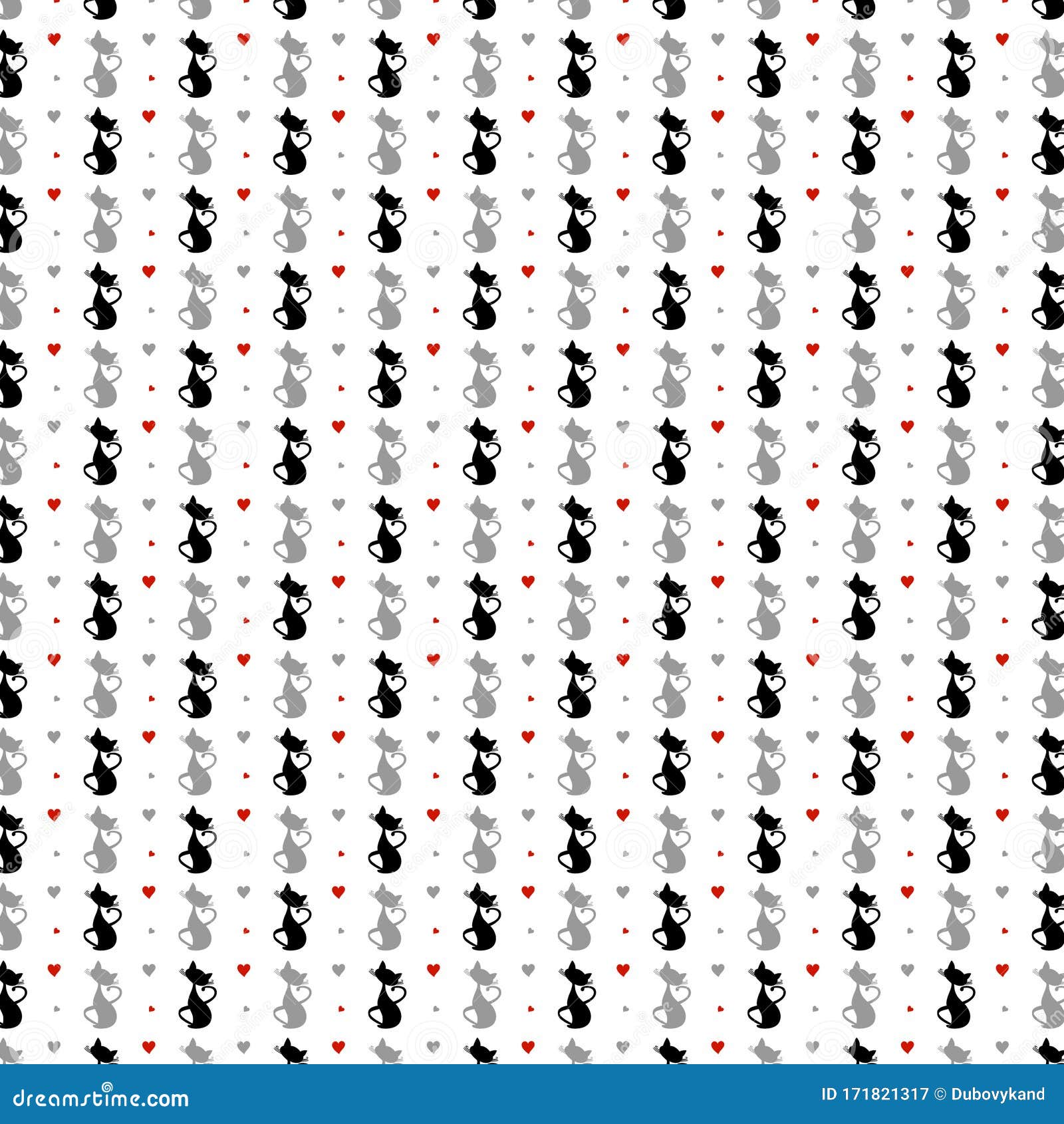 Repeating Cat Pattern in Simple Flat Design. Vector Illustration Stock ...