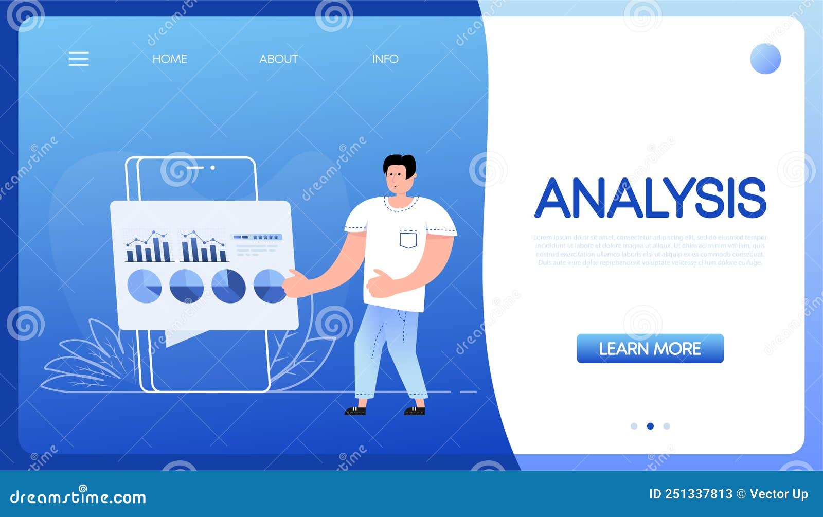 Flat Character Analysis People for Report Design. Vector Illustration ...