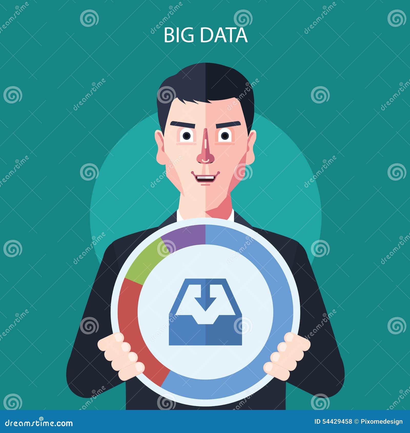 Flat Character of Big Data Concept Illustrations Stock Vector ...