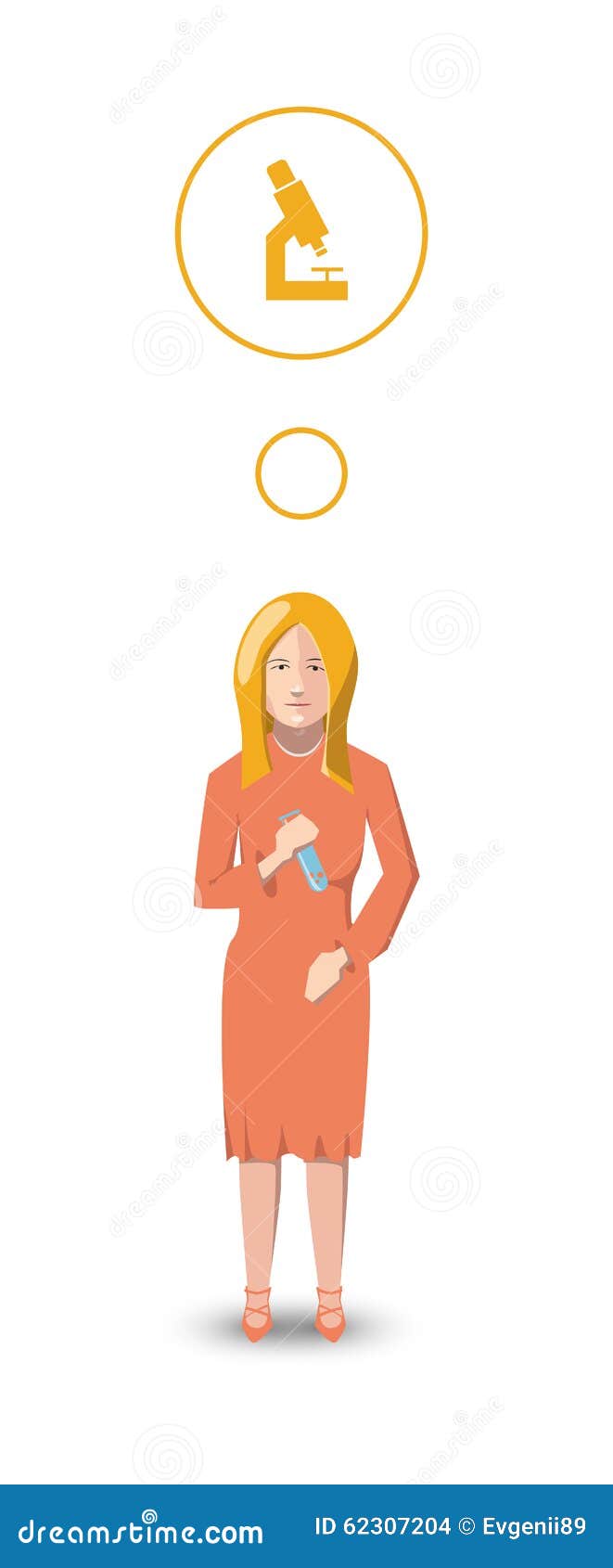 Flat Character, Biologist With Profession Icon Vector Illustration ...