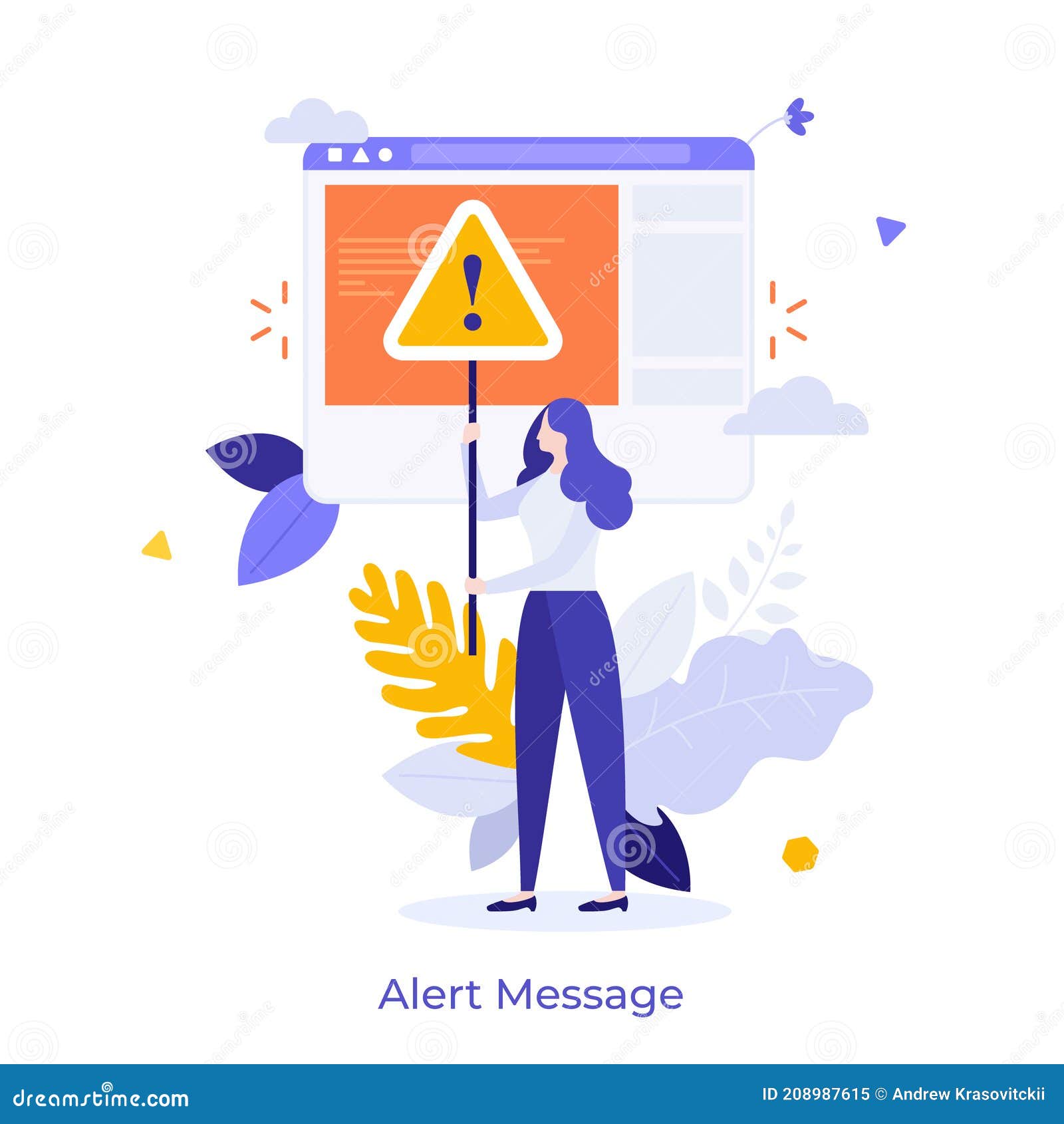 Flat Character Concept stock vector. Illustration of female - 208987615
