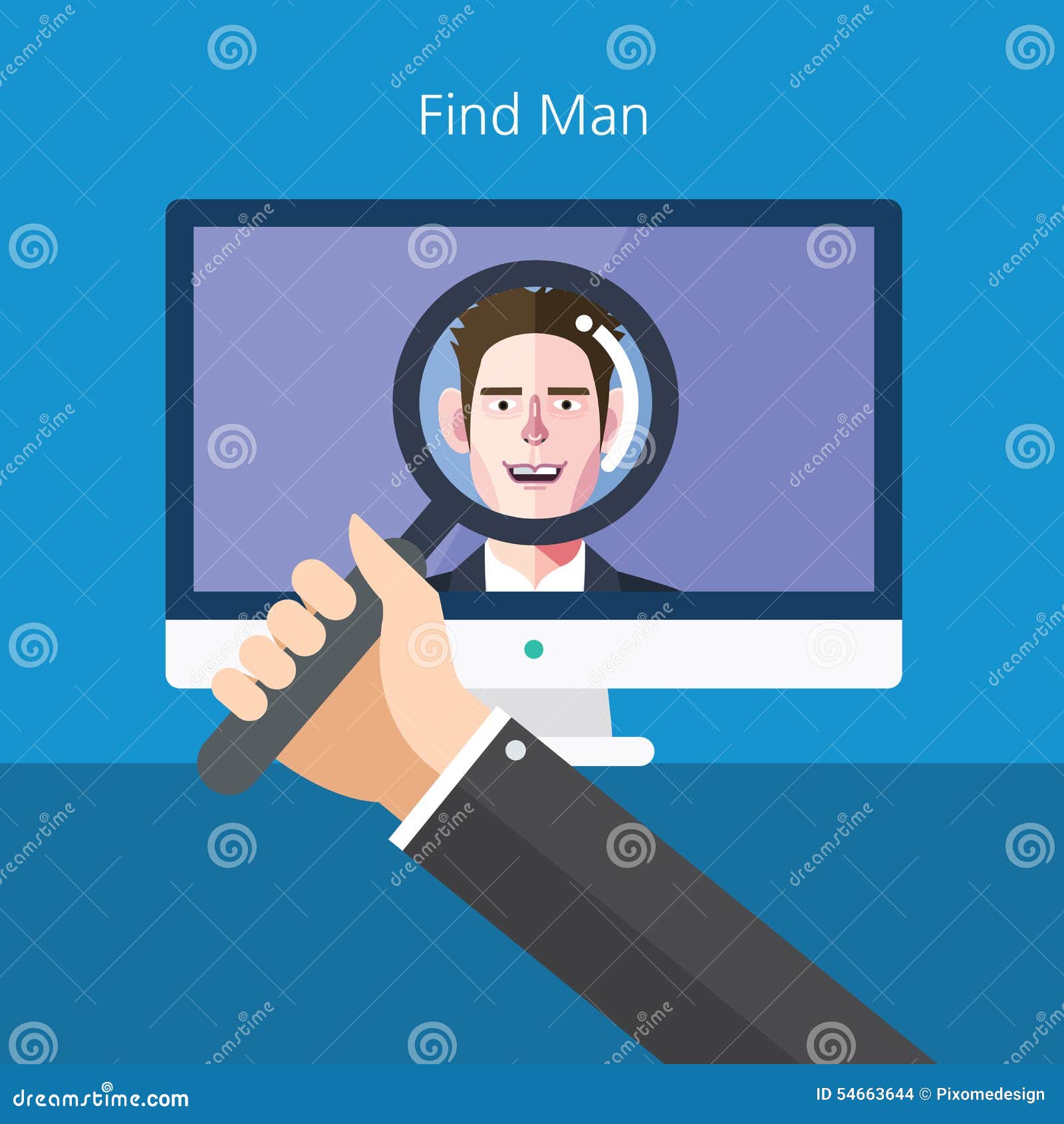 Flat Character of Find Man Concept Illustrations Stock Illustration ...