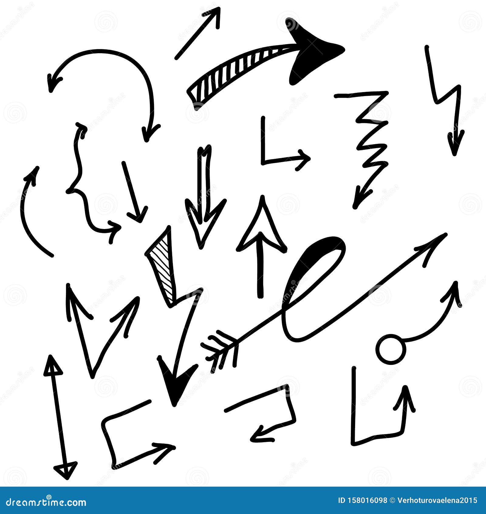 Flat Character Set of Different Arrows. Modern Design Element ...