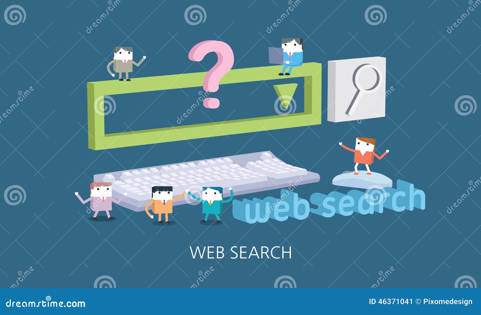Flat Character Web Search Concept Illustration Stock Vector ...