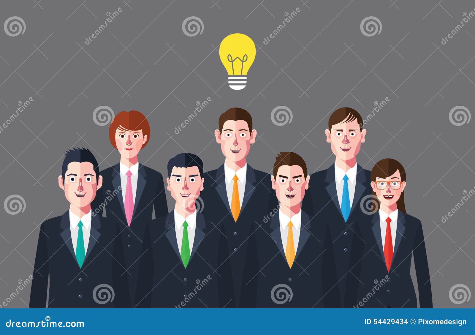 Flat Characters of Brainstorming People Concept Illustrations Stock ...
