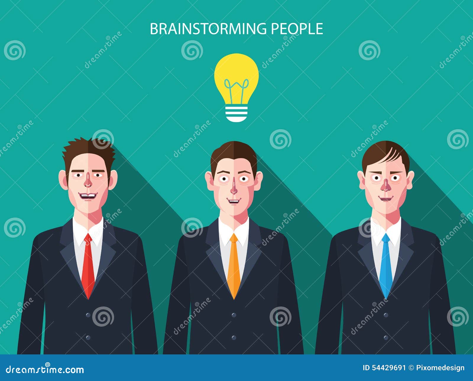 Flat Characters of Brainstorming People Concept Illustrations Stock ...