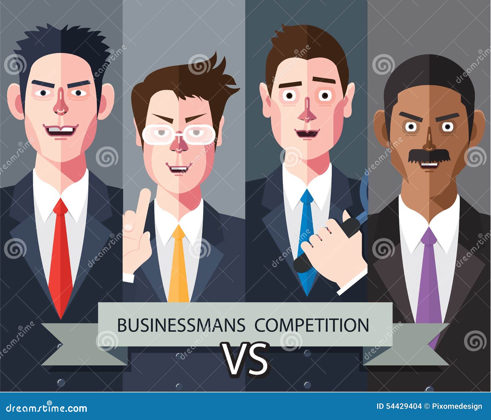 Flat Characters Of Competition People Concept Illustrations ...