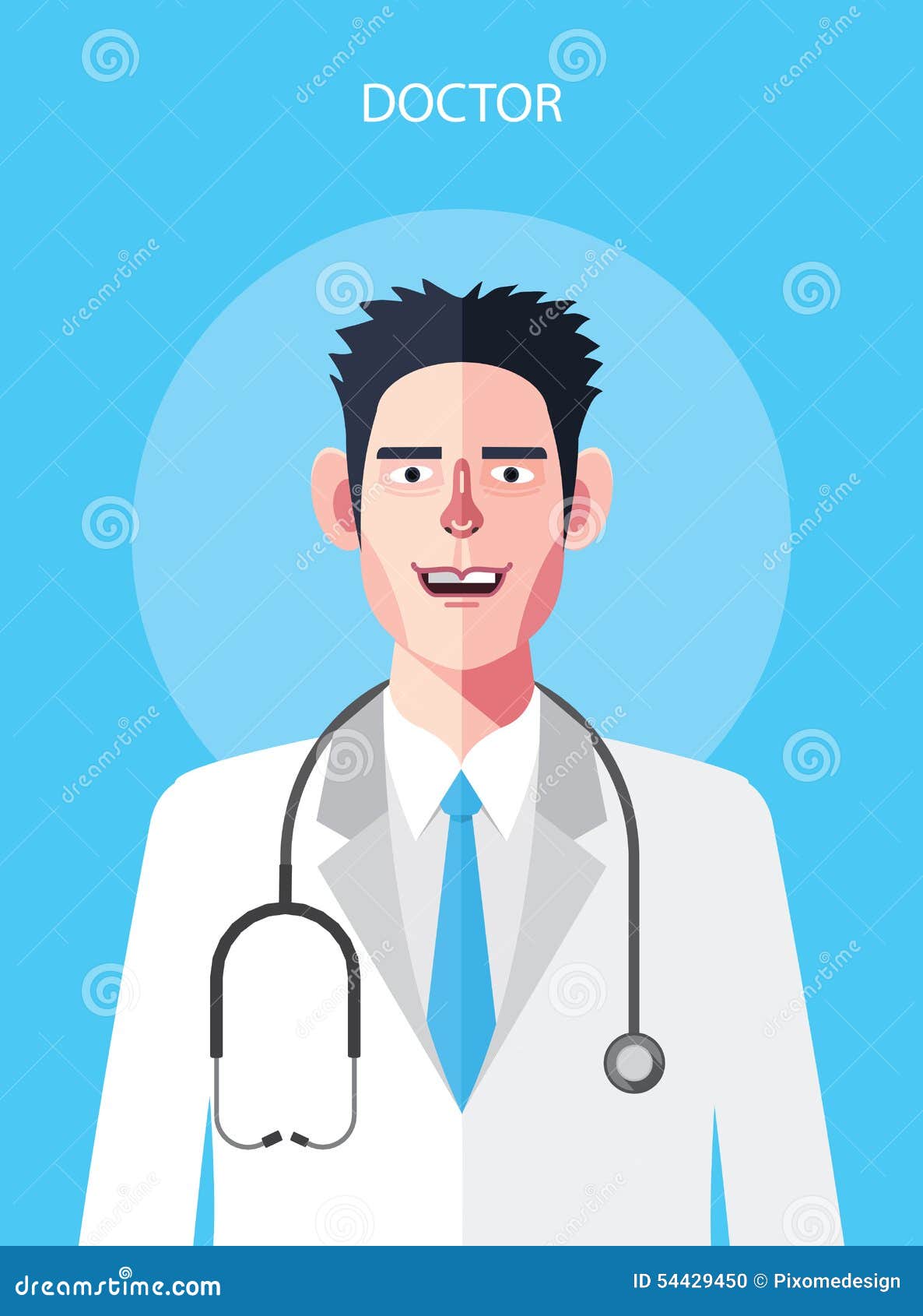 Flat Characters of Doctor Man Concept Illustrations Stock Vector ...