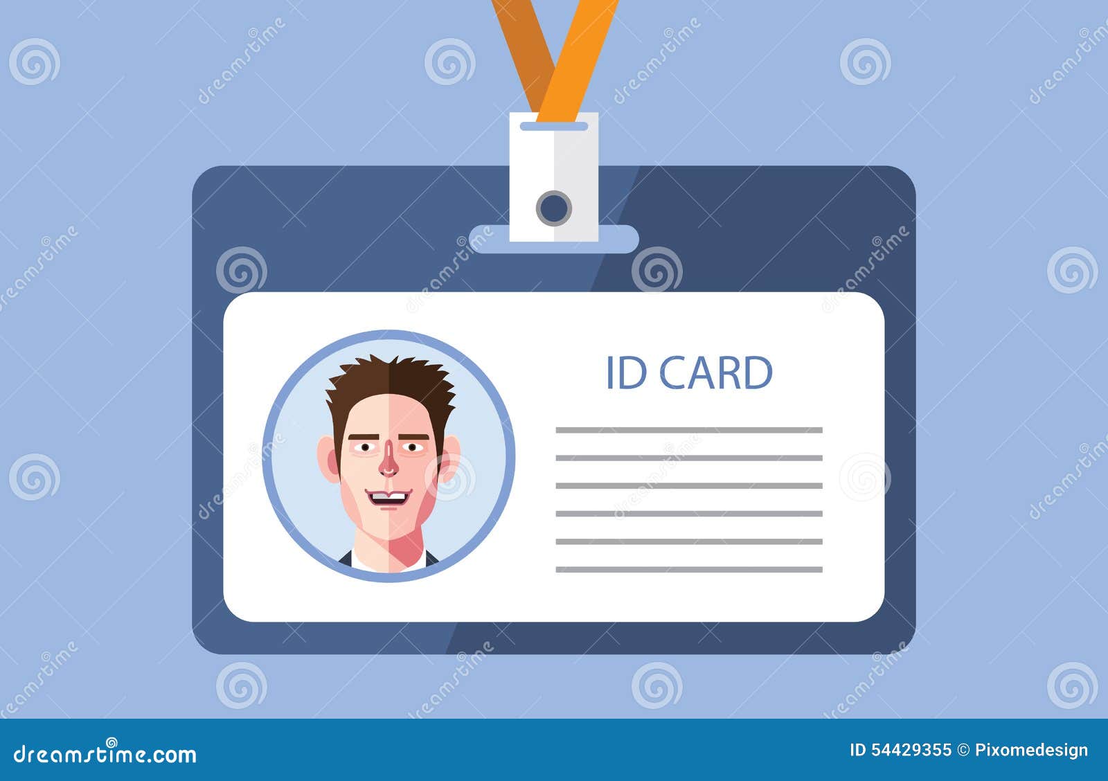 Flat Characters of Id Card Concept Illustrations Stock Vector ...