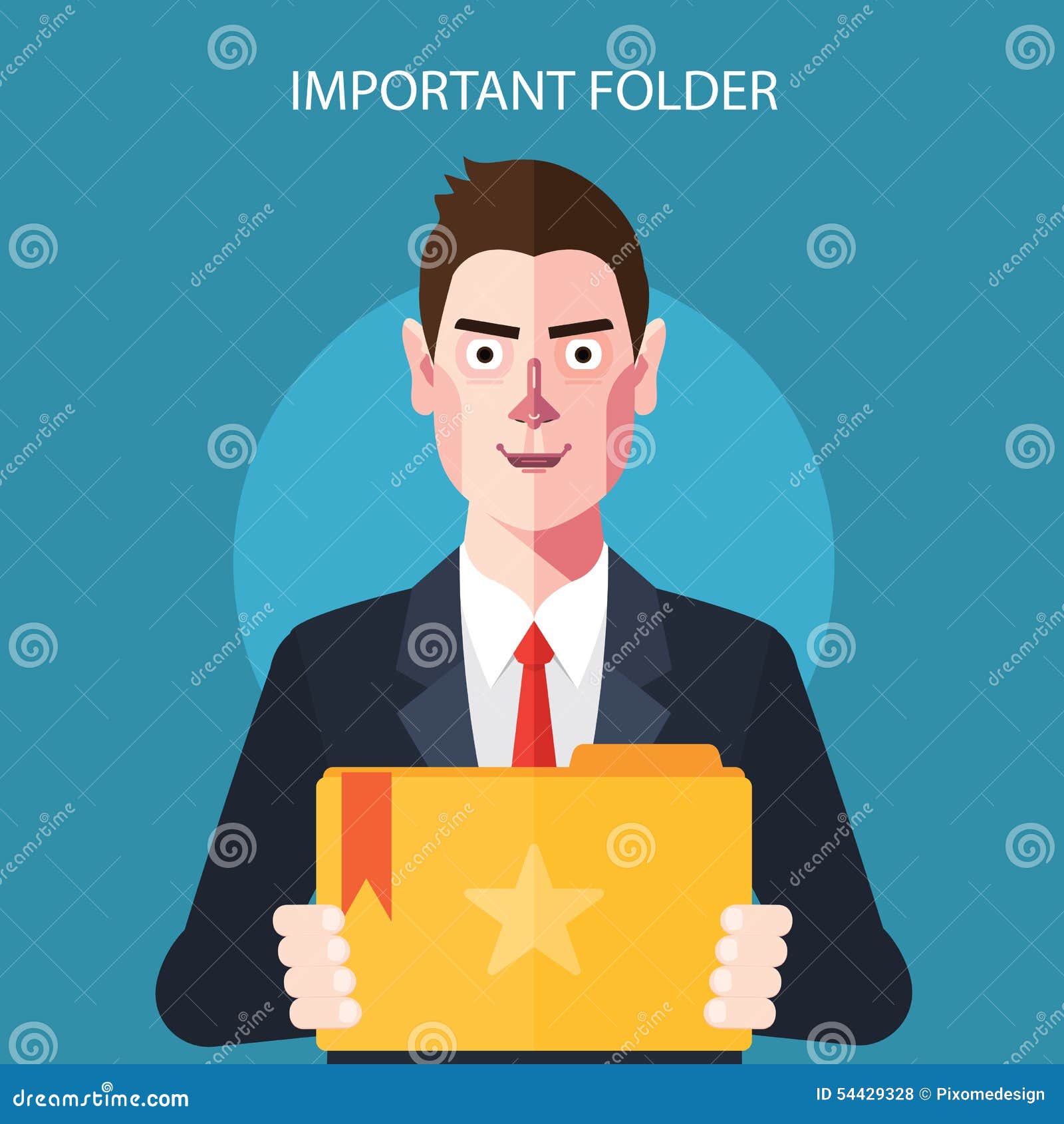 Flat Characters of Important Folder Concept Illustrations Stock Vector ...
