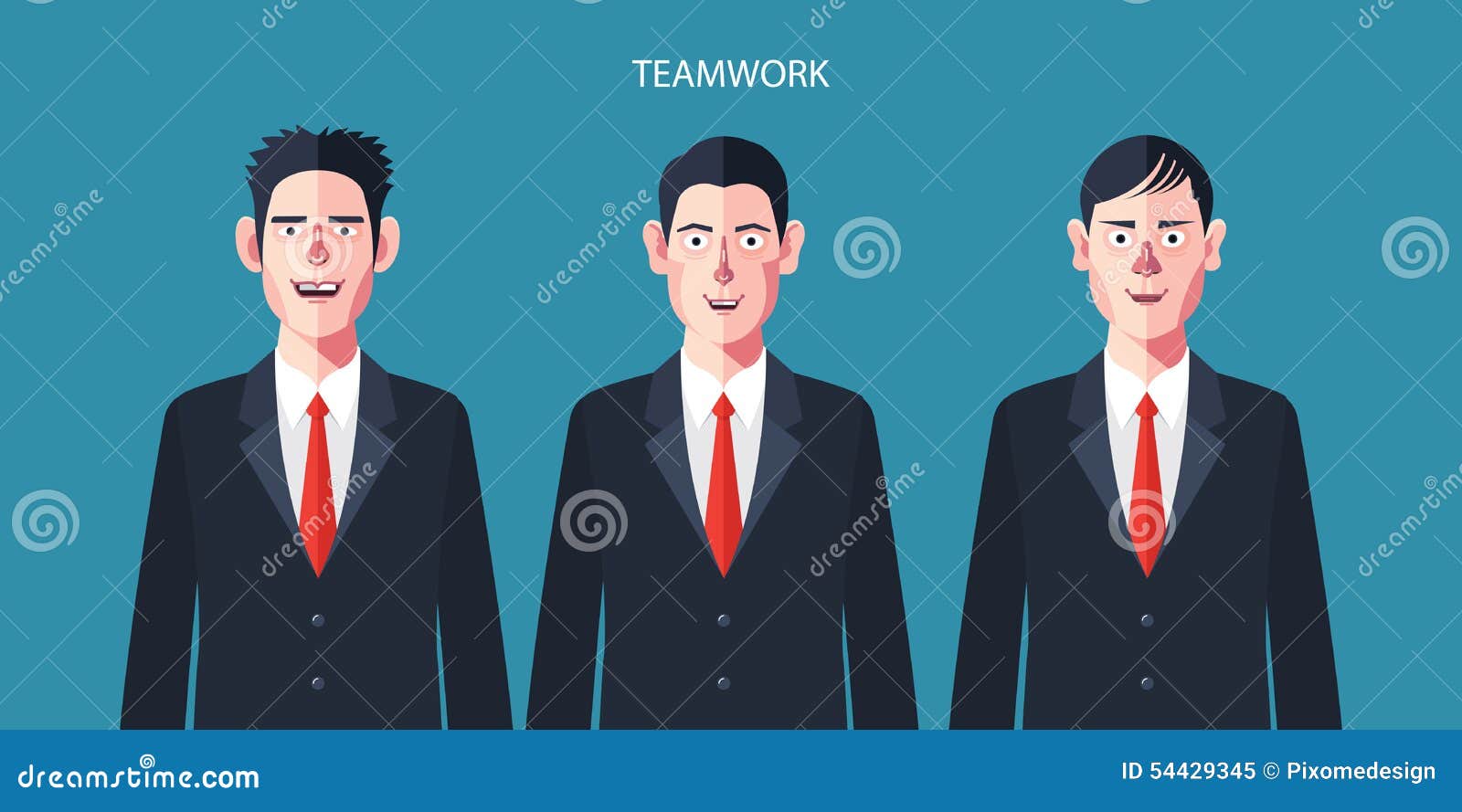 Flat Characters of Teamwork Concept Illustrations Stock Vector ...