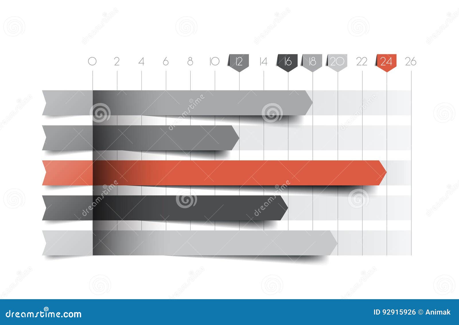 Flat Chart, Graph. Blue Color Stock Vector - Illustration of element ...