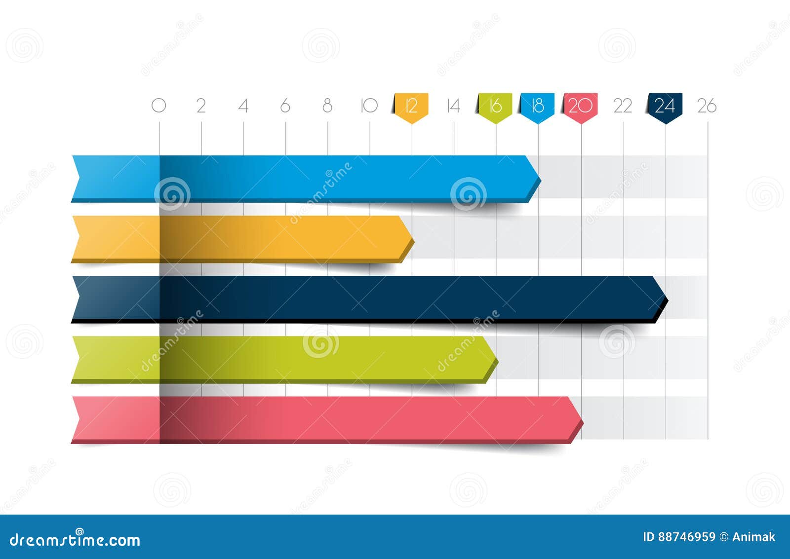 Flat Chart, Graph. Blue Color. Infographics Business Elements Stock ...