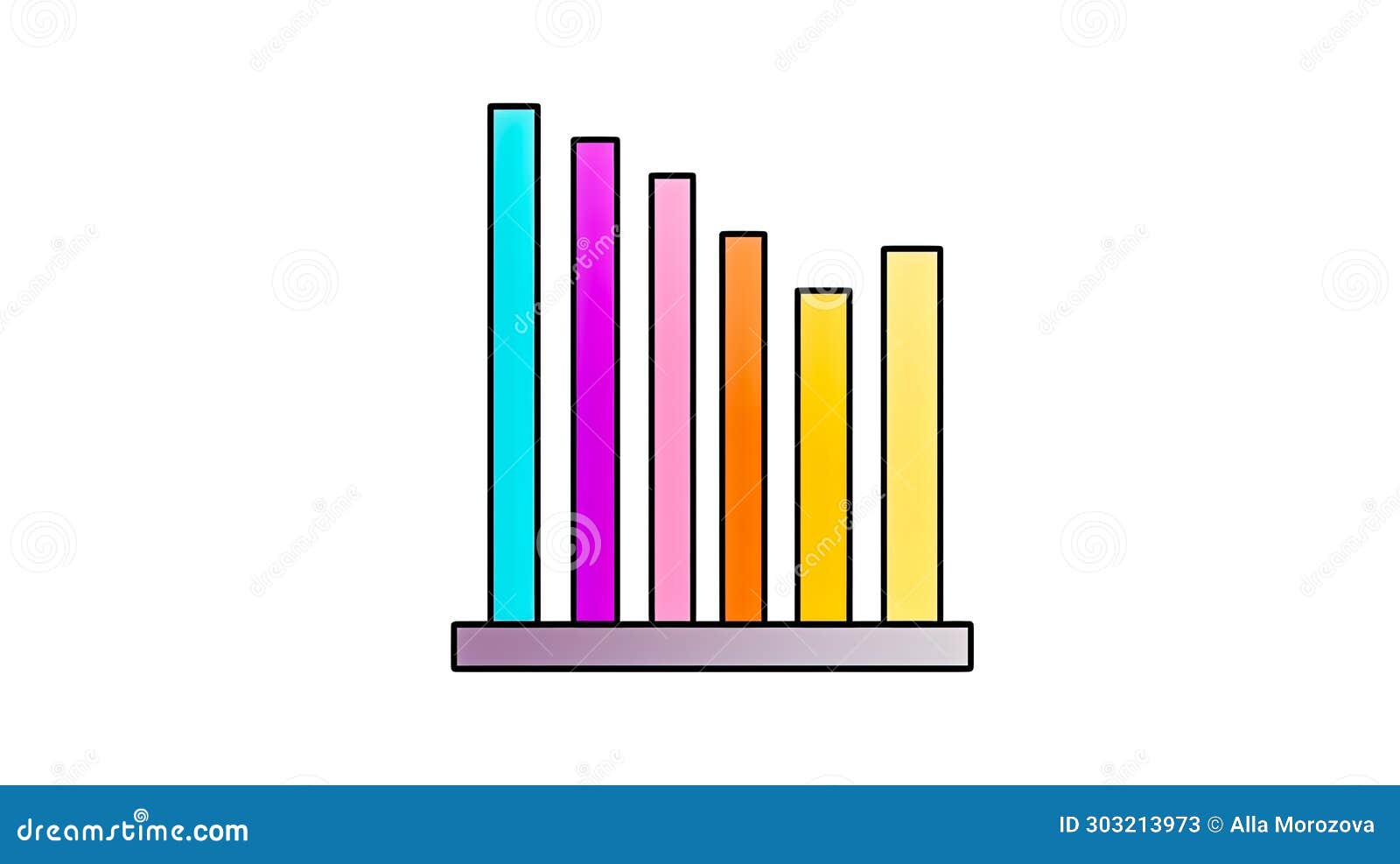 Flat Chart and Graph Elements Stock Illustration - Illustration of ...