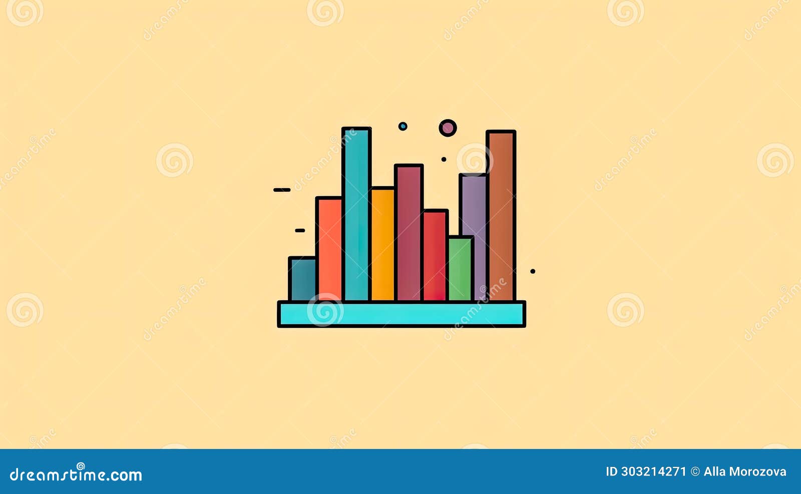 Flat Chart and Graph Elements Stock Illustration - Illustration of ...