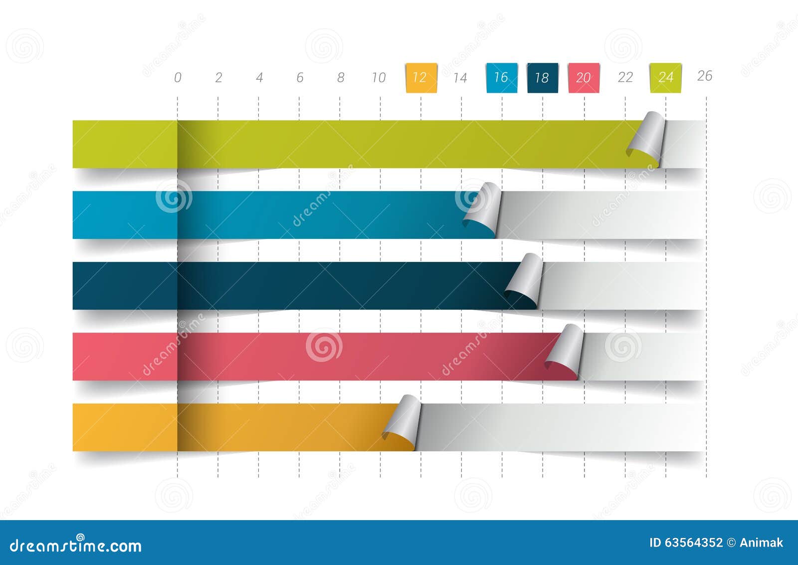 Flat Chart, Graph. New Trend Colors Stock Vector - Illustration of ...