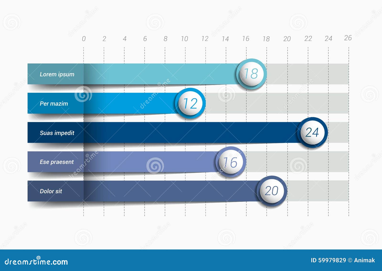 Flat Chart, Graph. Simply Blue Color Editable Stock Vector ...
